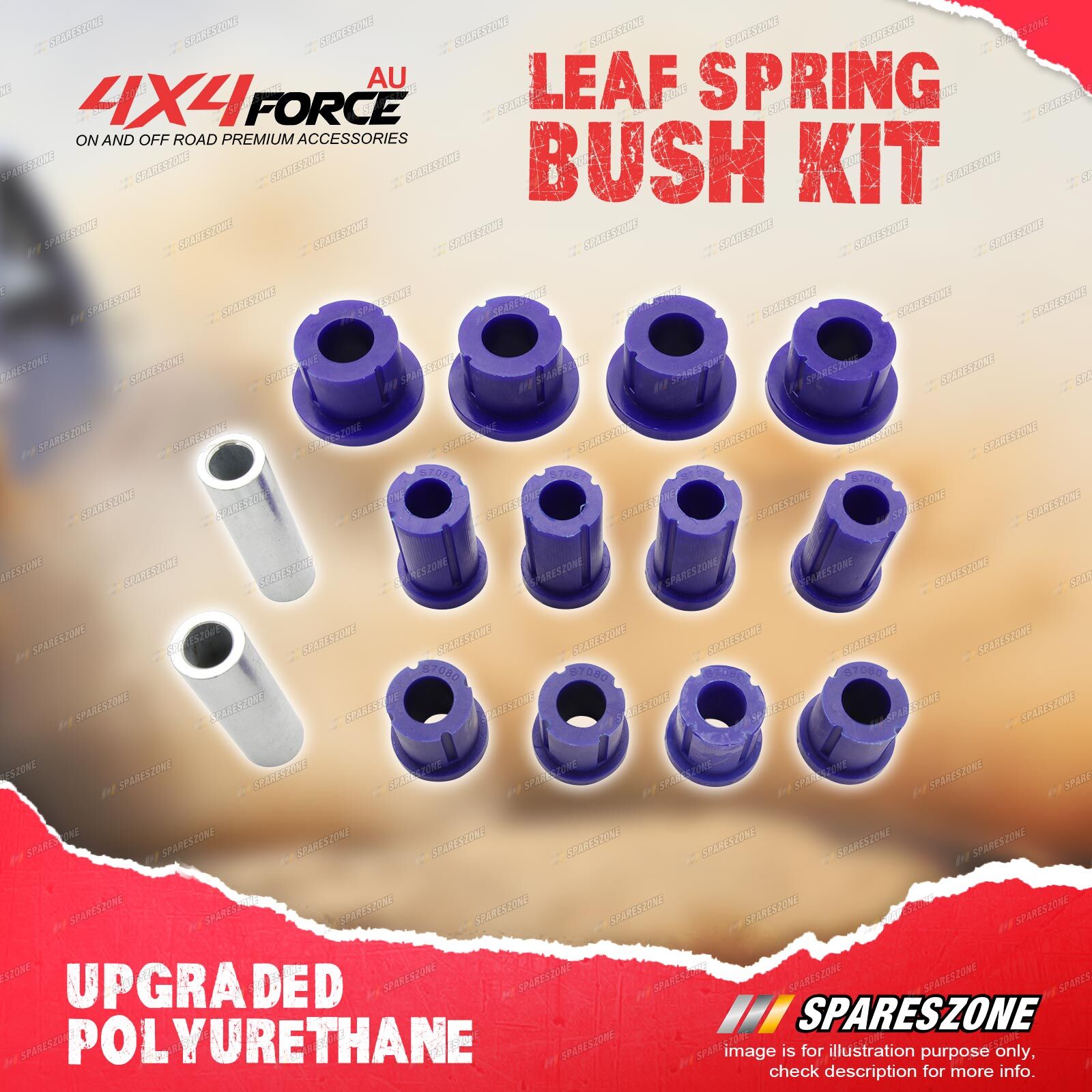 Rear Polyurethane Leaf Spring Bush Kit for Mitsubishi Triton 4WD MV 02/ ...