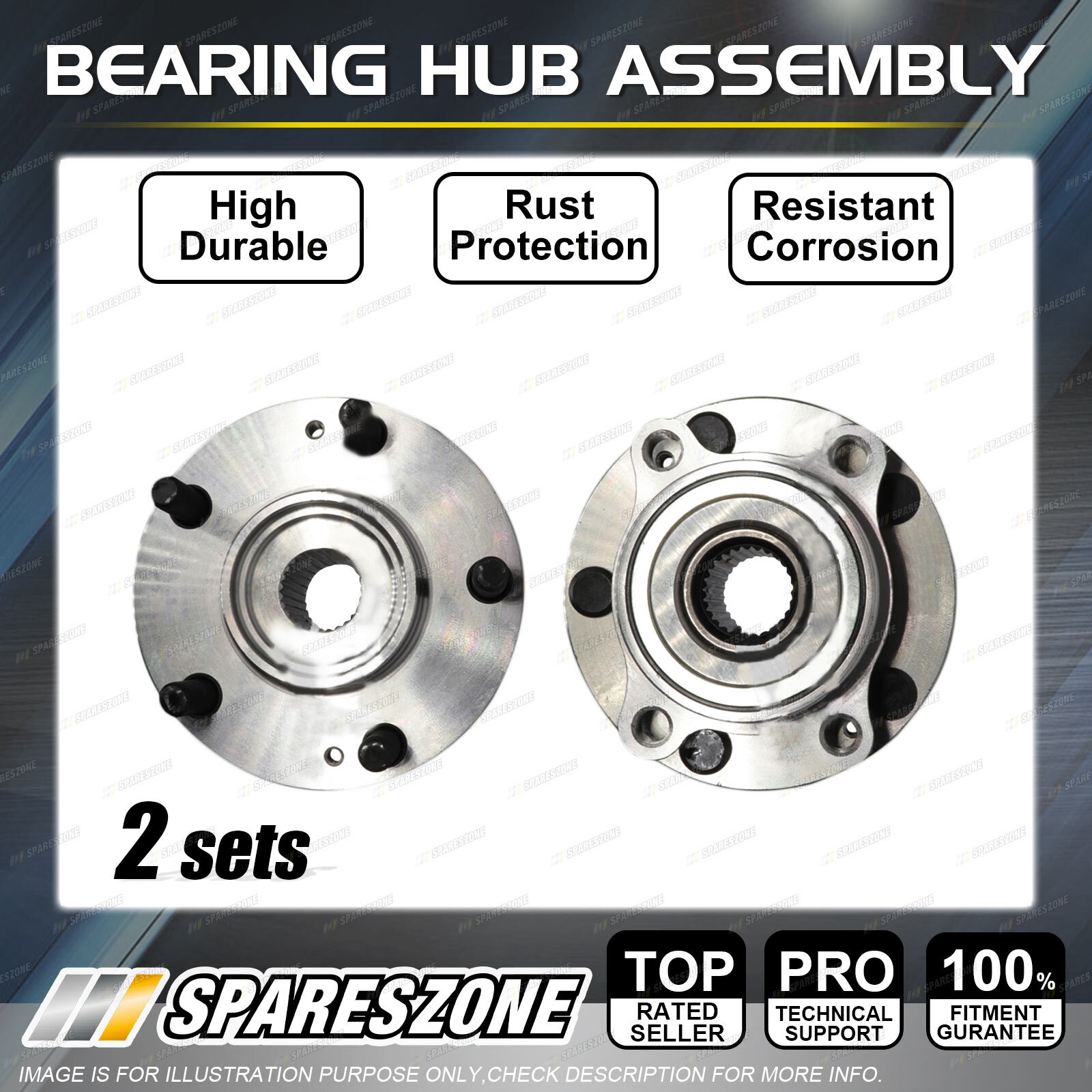2 x Front Wheel Bearing Hub Assembly for Hyundai i30 GD 4Cyl 1.6L 1.8L ...