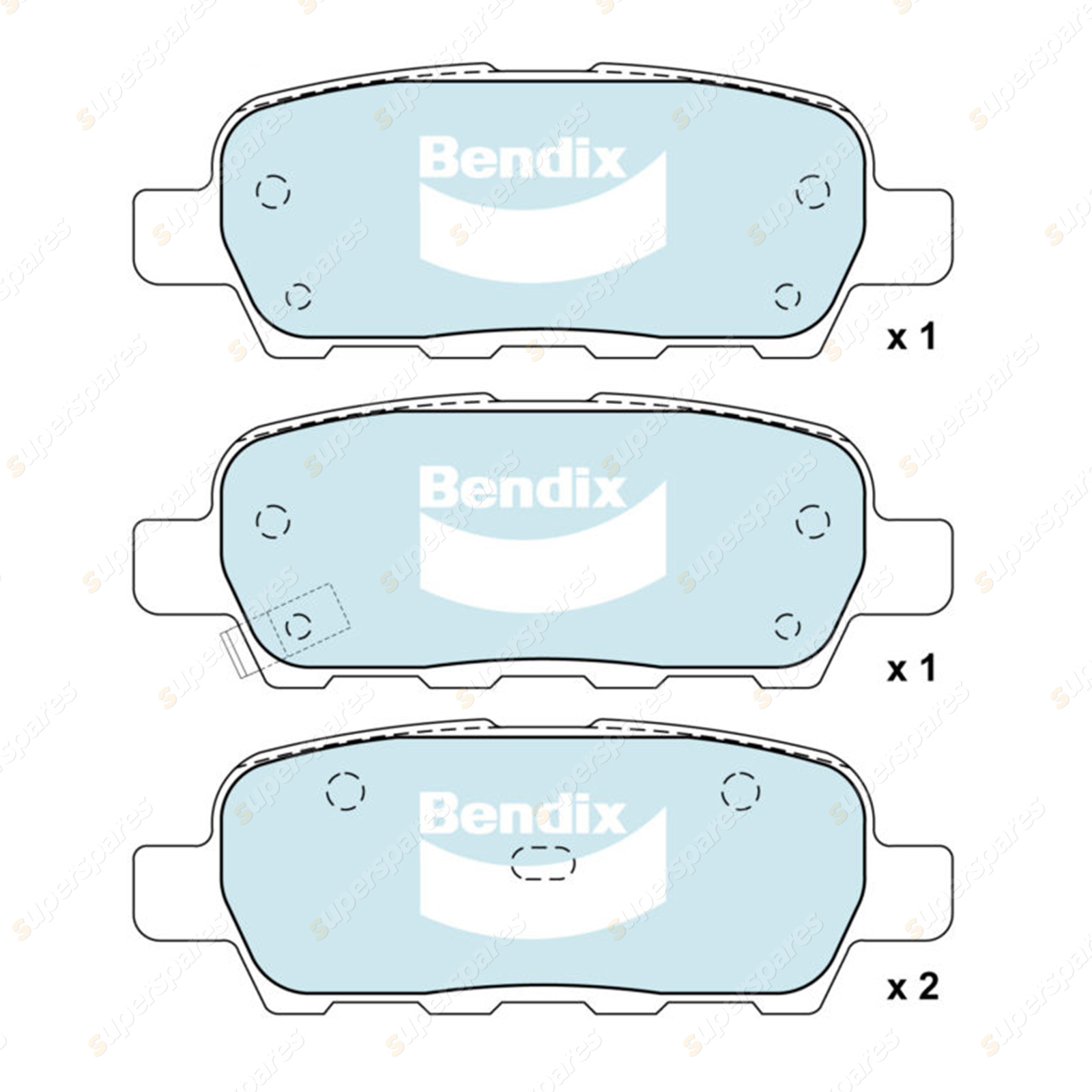 4pcs Bendix Rear General CT Brake Pads for Nissan 350 Z Dualis Elgrand ...
