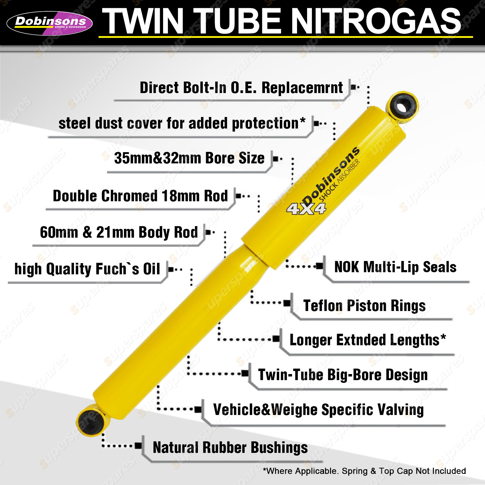 Front Dobinsons HD Gas Shock Absorbers for Toyota Fortuner N160 N156 ...