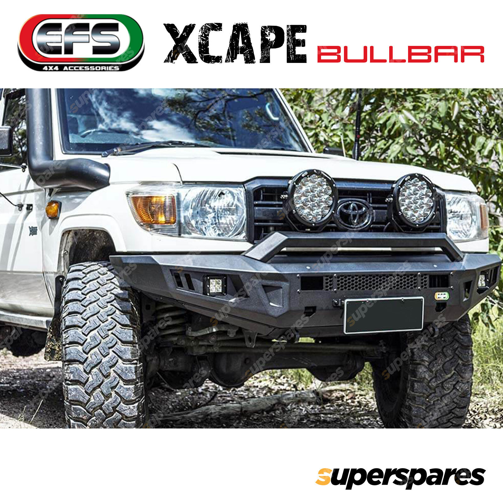 EFS Xcape Bullbar for Toyota Landcruiser 79 Series V8 Single CAB Models ...