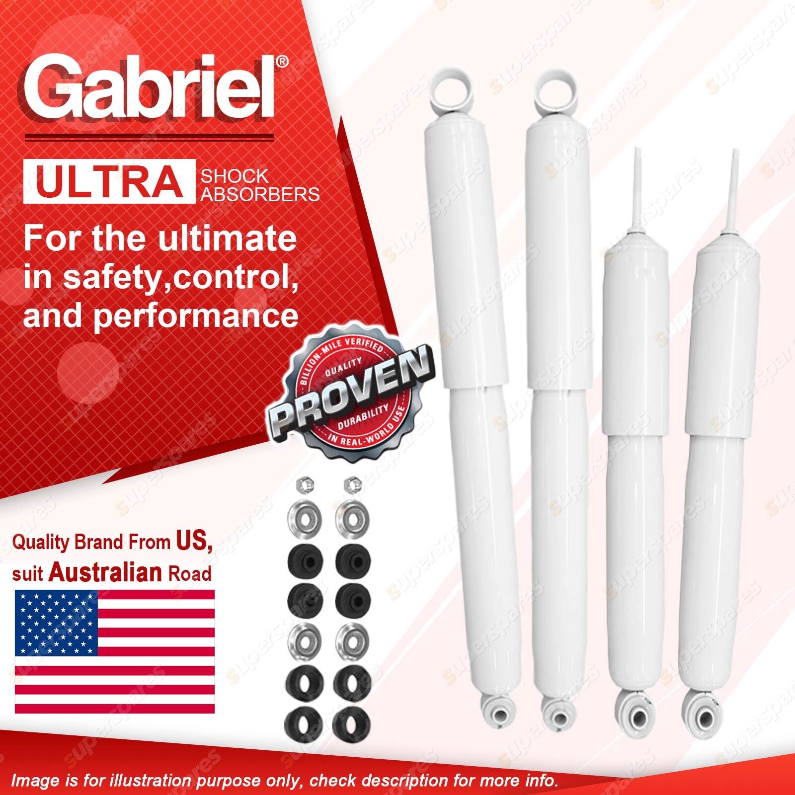 Gabriel Front + Rear Ultra LT Shocks for Ford Courier PC PD PE PG PH ...