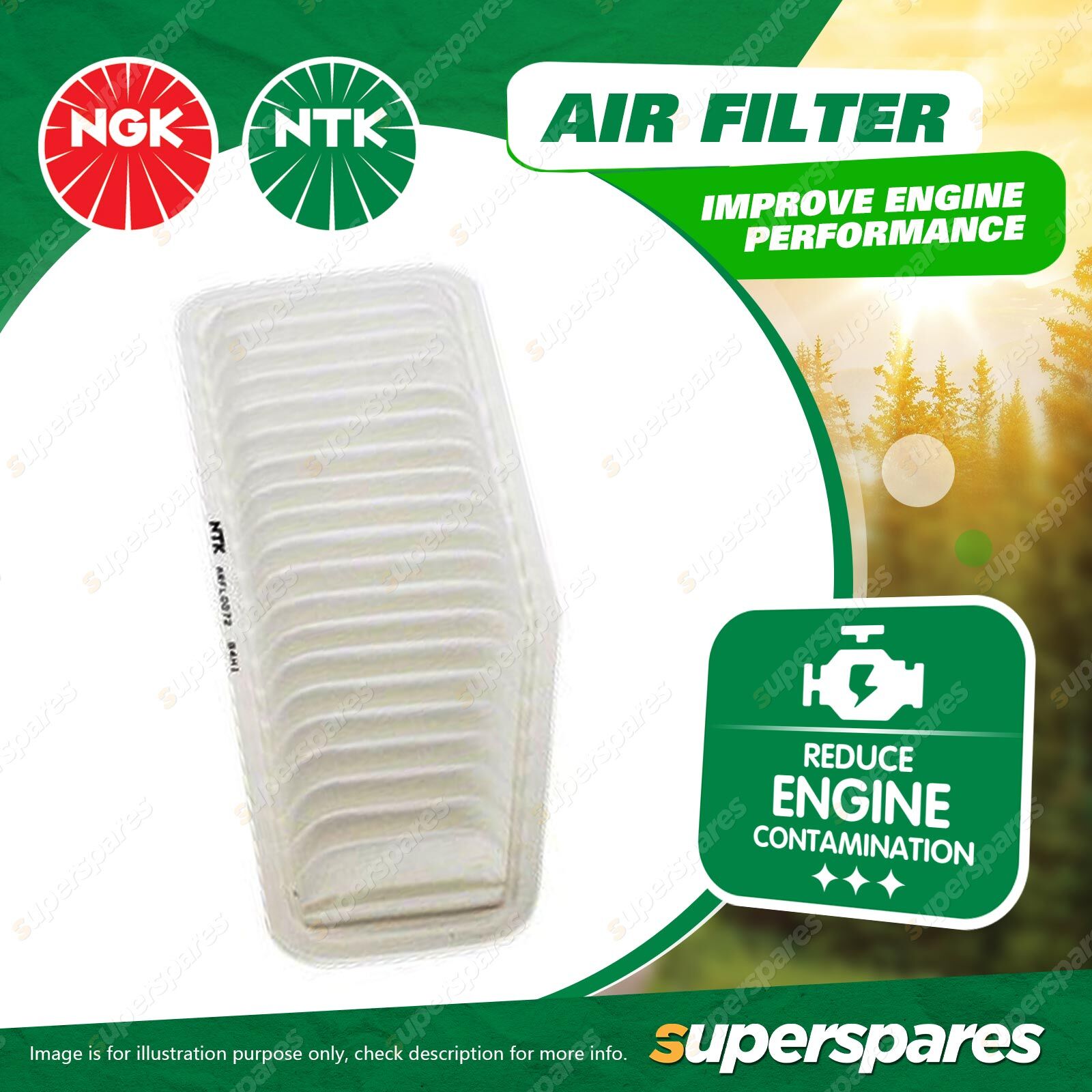 1 x NTK Air Filter - ARFL0072 Refer Ryco A1476 Wesfil WA1094 ...