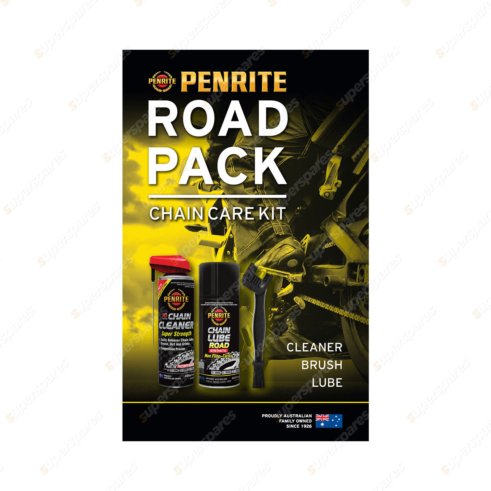 Penrite 10 Tenths MC Road Pack Chain Care Kit inc Brush Cleaner Lube ...