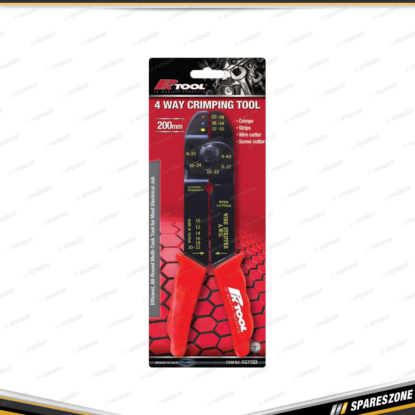 PK Tool 200mm 8" 4-Way Crimping Tool - Crimper Stripper Wire Cutter ...