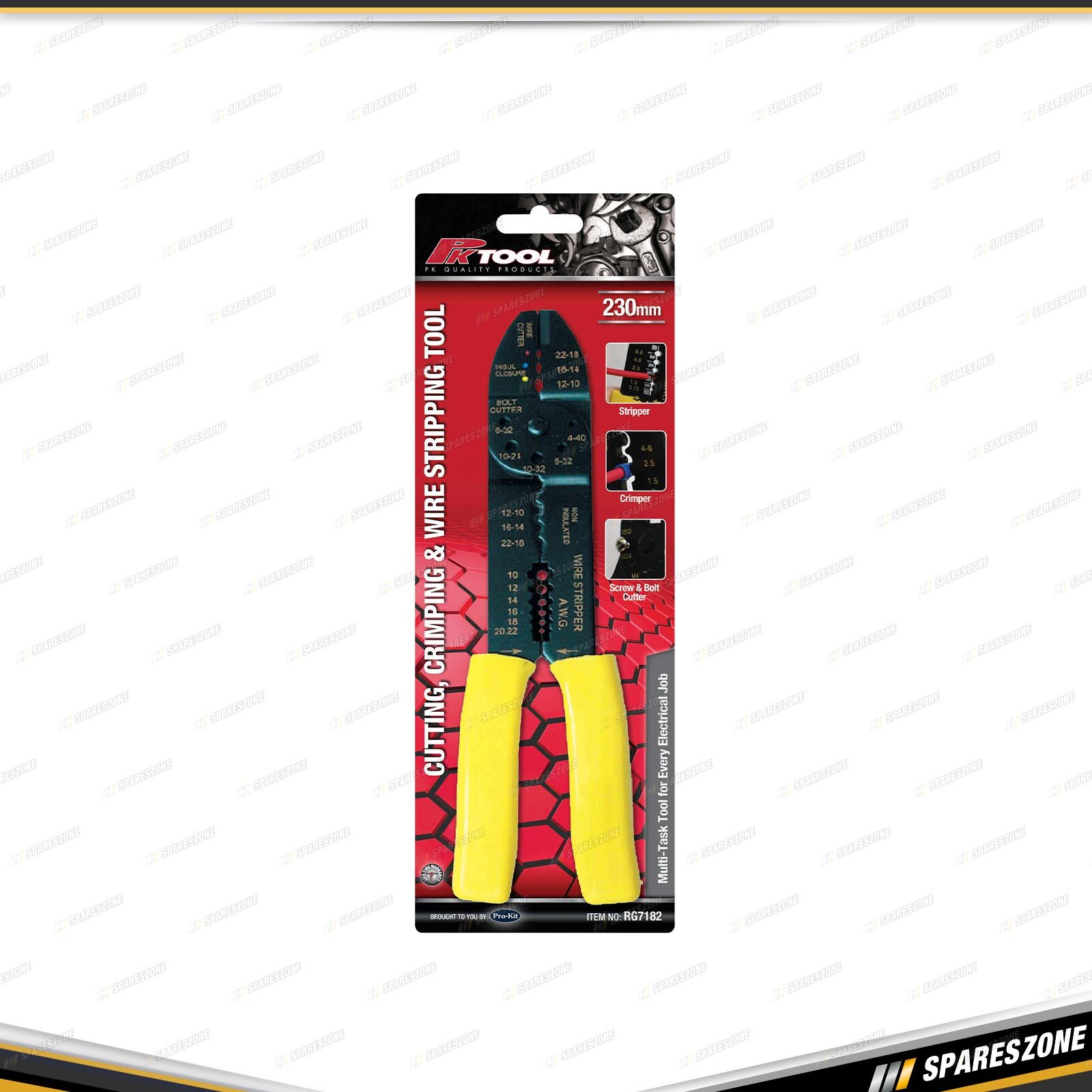 PK Tool 230mm 9" 4-Way Crimping Tool - Crimper Stripper Wire Cutter ...