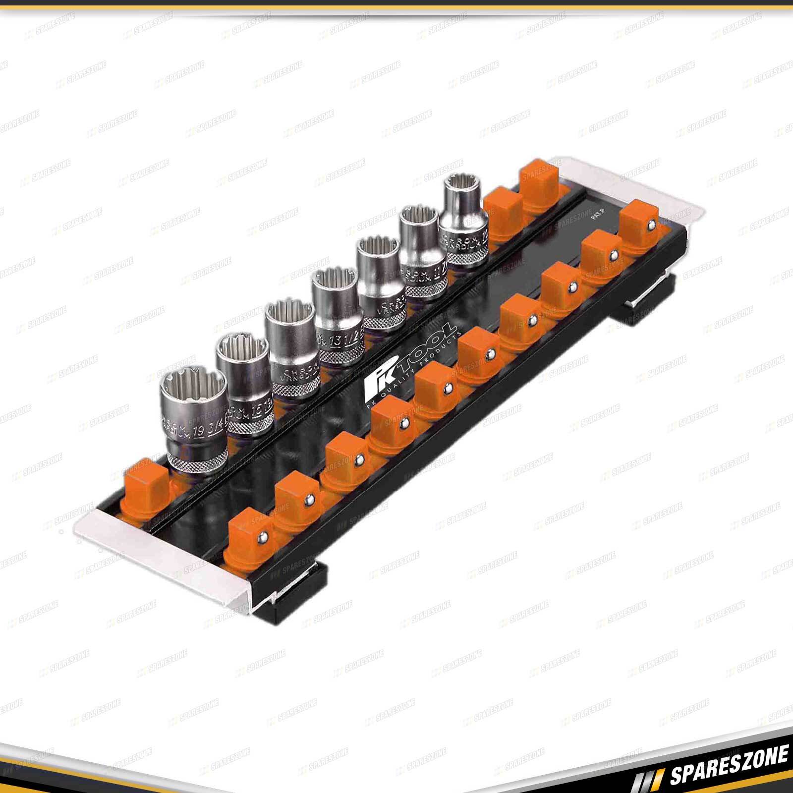 PK Tool 1/4 Inch Dr Magnetic Socket Rail Dual Aluminium Rail - Holds 24 ...