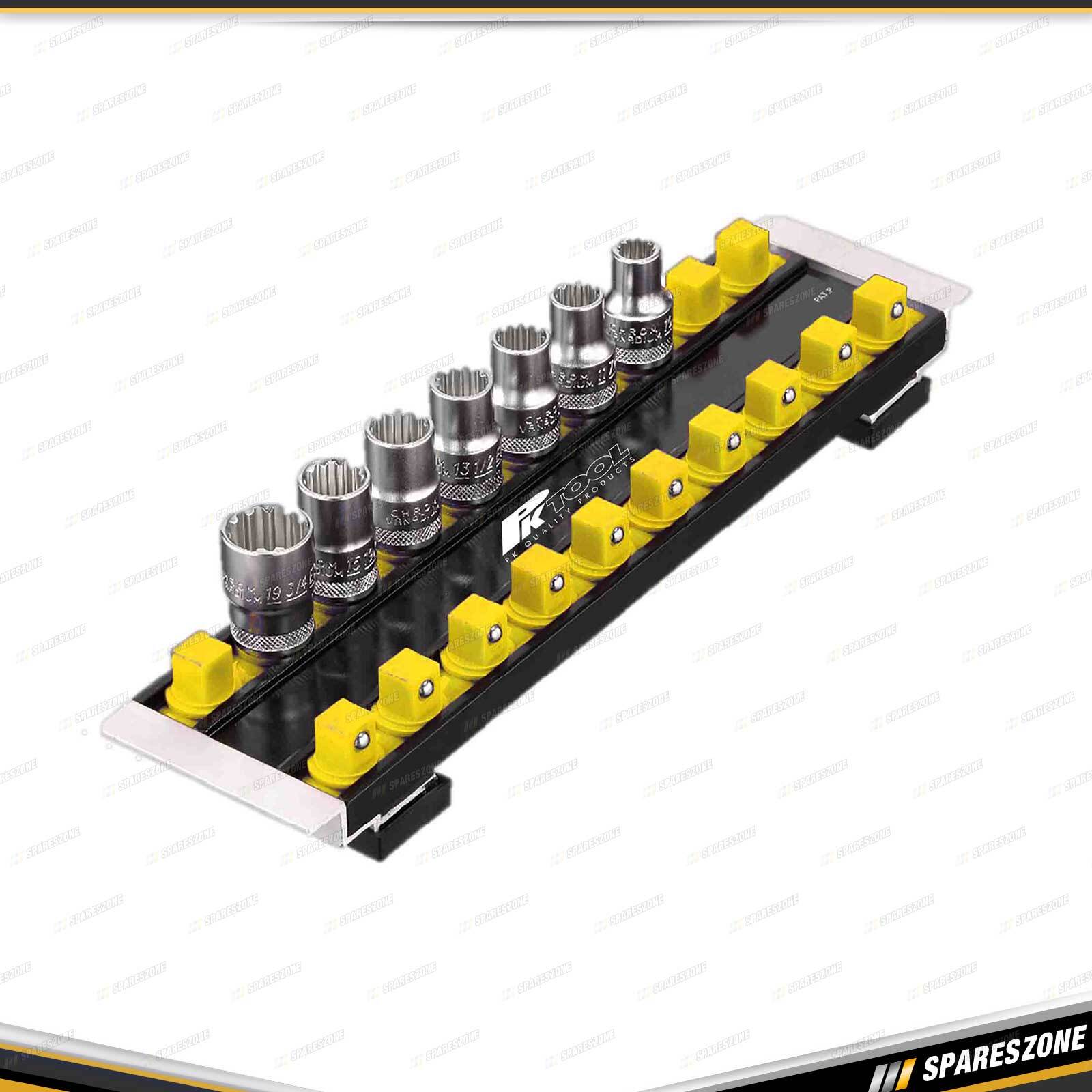 PK Tool 3/8 Inch Dr Magnetic Socket Rail Dual Aluminium Rails - Holds ...