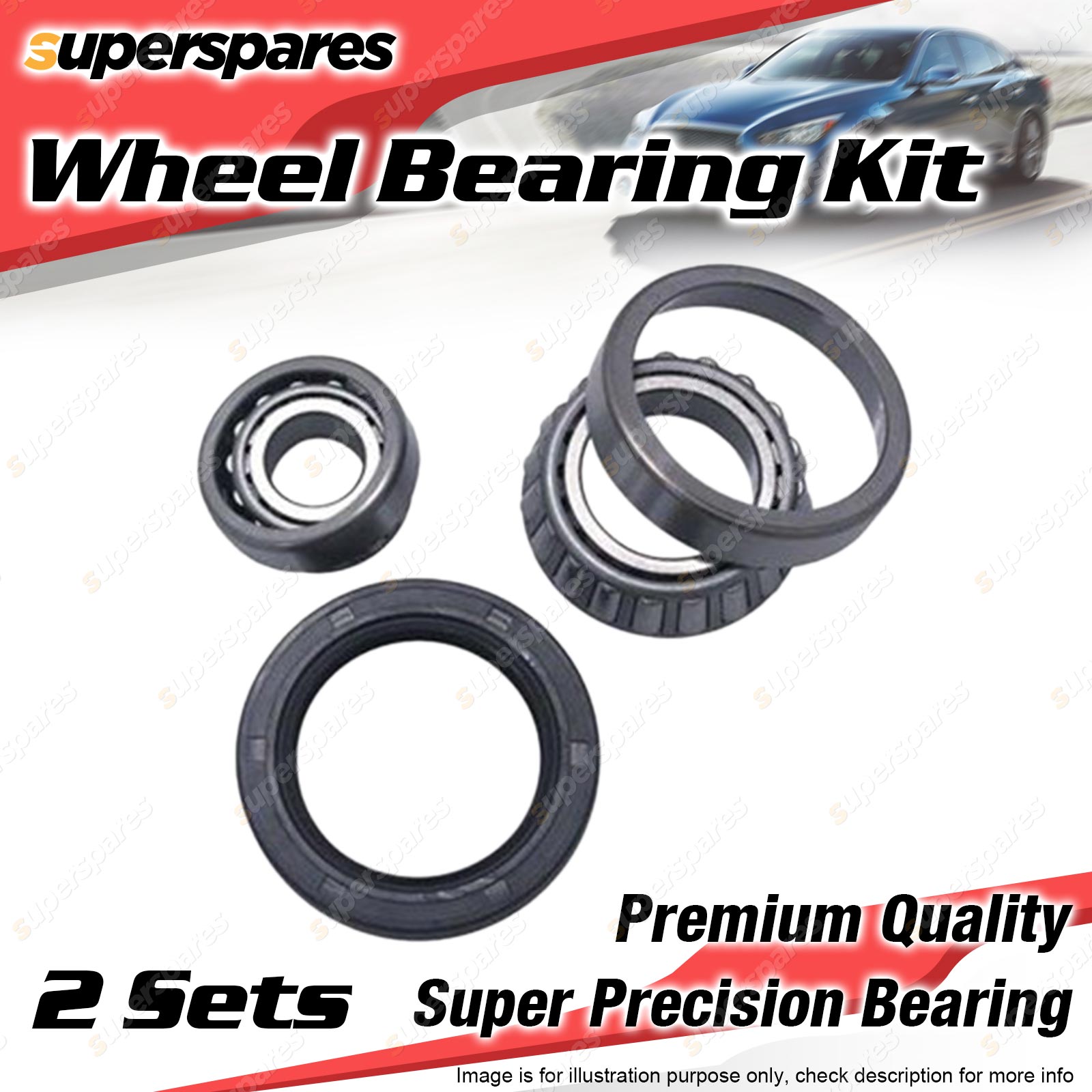 2x Front Wheel Bearing Kit for MERCEDES BENZ 190 W201 190D W201 190E ...