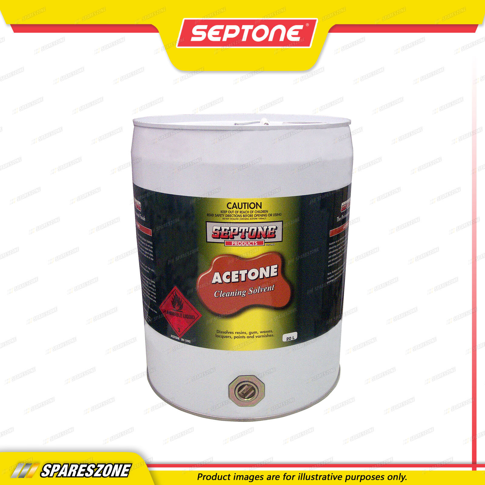 Septone Acetone Cleaning Solvent 20L Degreasing and Cleaning Various Surfaces