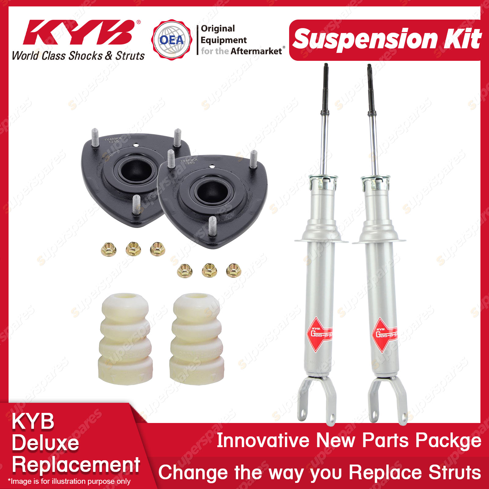 KYB Front Shock Absorbers Strut Mount Protection Kit for Ford Falcon FG ...