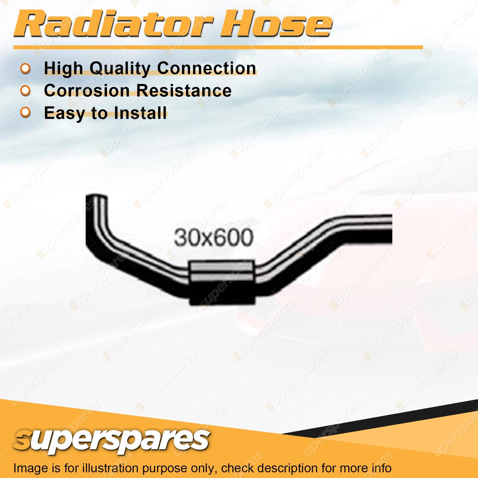 1 x Upper Radiator Hose 30 x 600mm for Toyota Corona ST141 2.0L 4 cyl ...