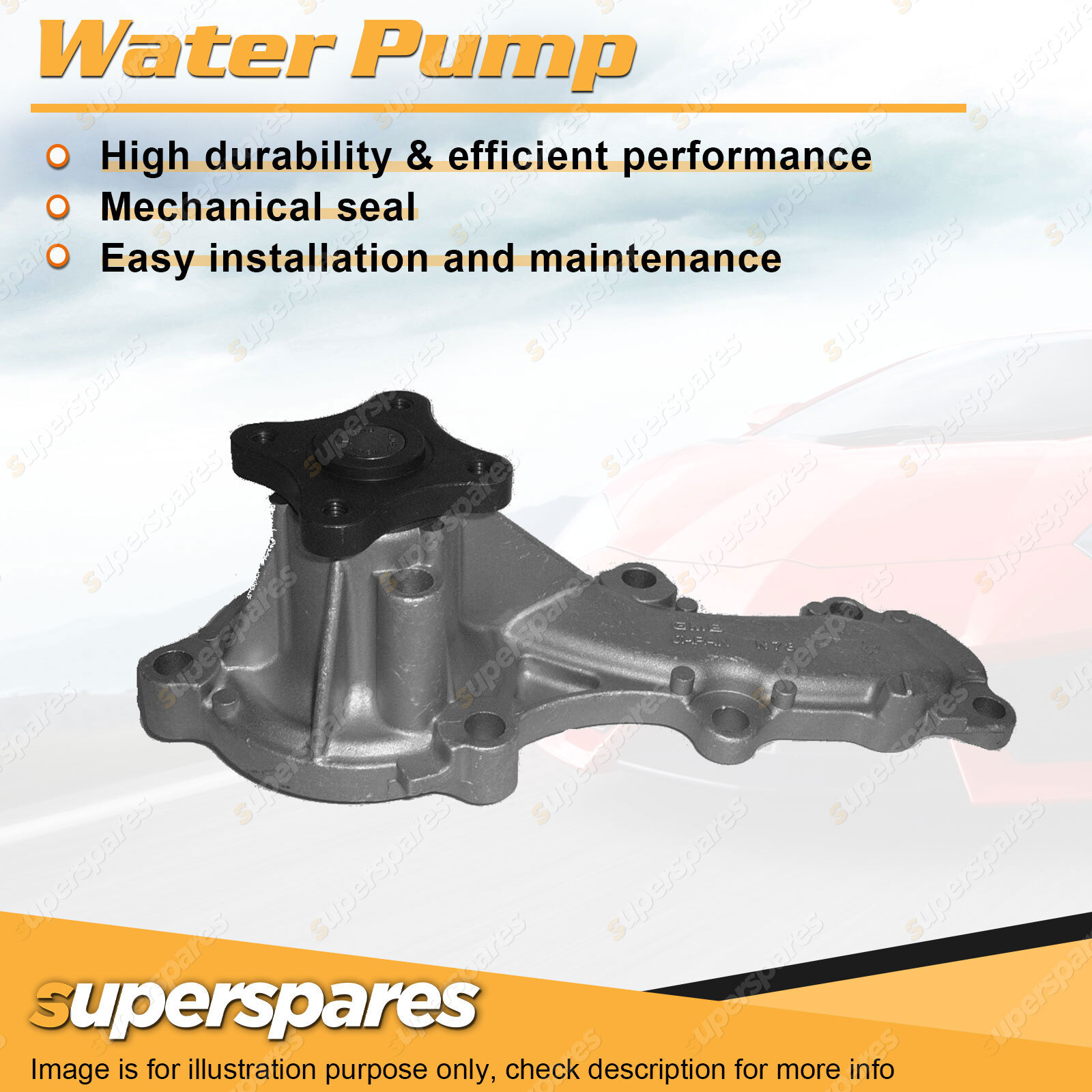 Superspares Water Pump for Nissan Pulsar N16 1.6L 1.8L QG16DE QG18DE ...