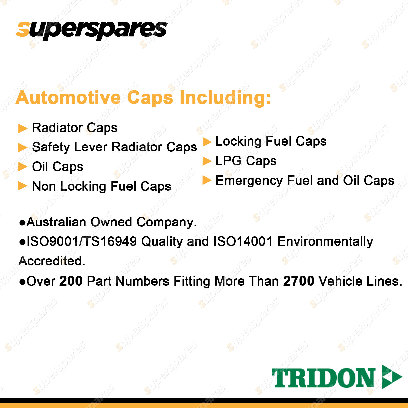 Tridon Radiator Cap for Ford Falcon XA XB XC XK XL XM XP XR XT XW XY LTD