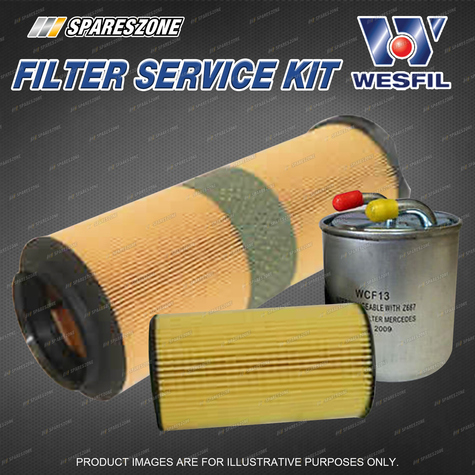 Wesfil Oil Air Fuel Filter Service Kit for Mercedes Benz C220 2.2L CDi ...