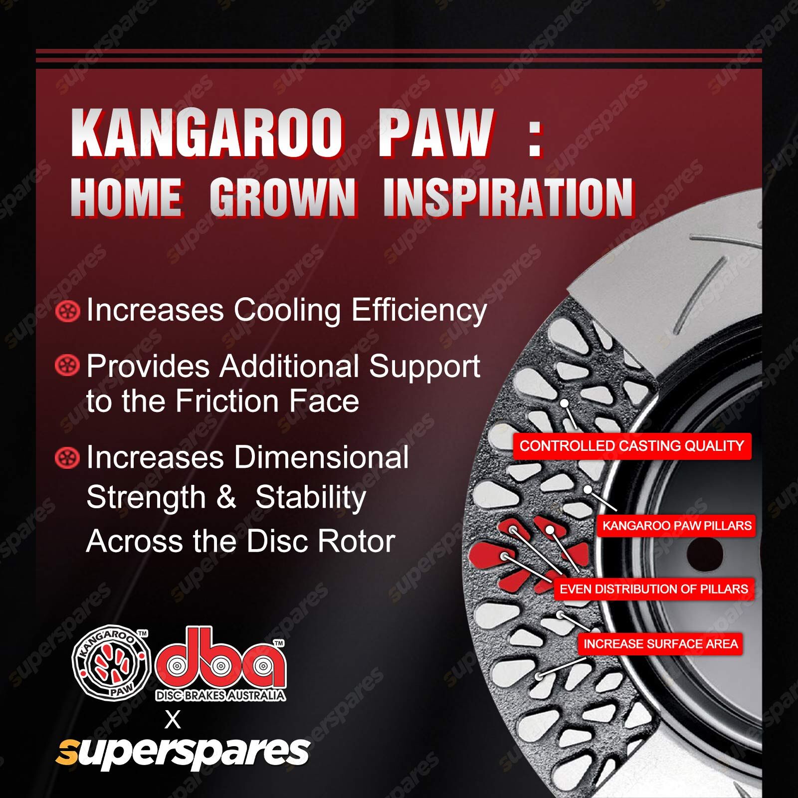 DBA T2 Slotted Front Disc Brake Rotors for Ford Falcon Ute BF FG X XR6 ...