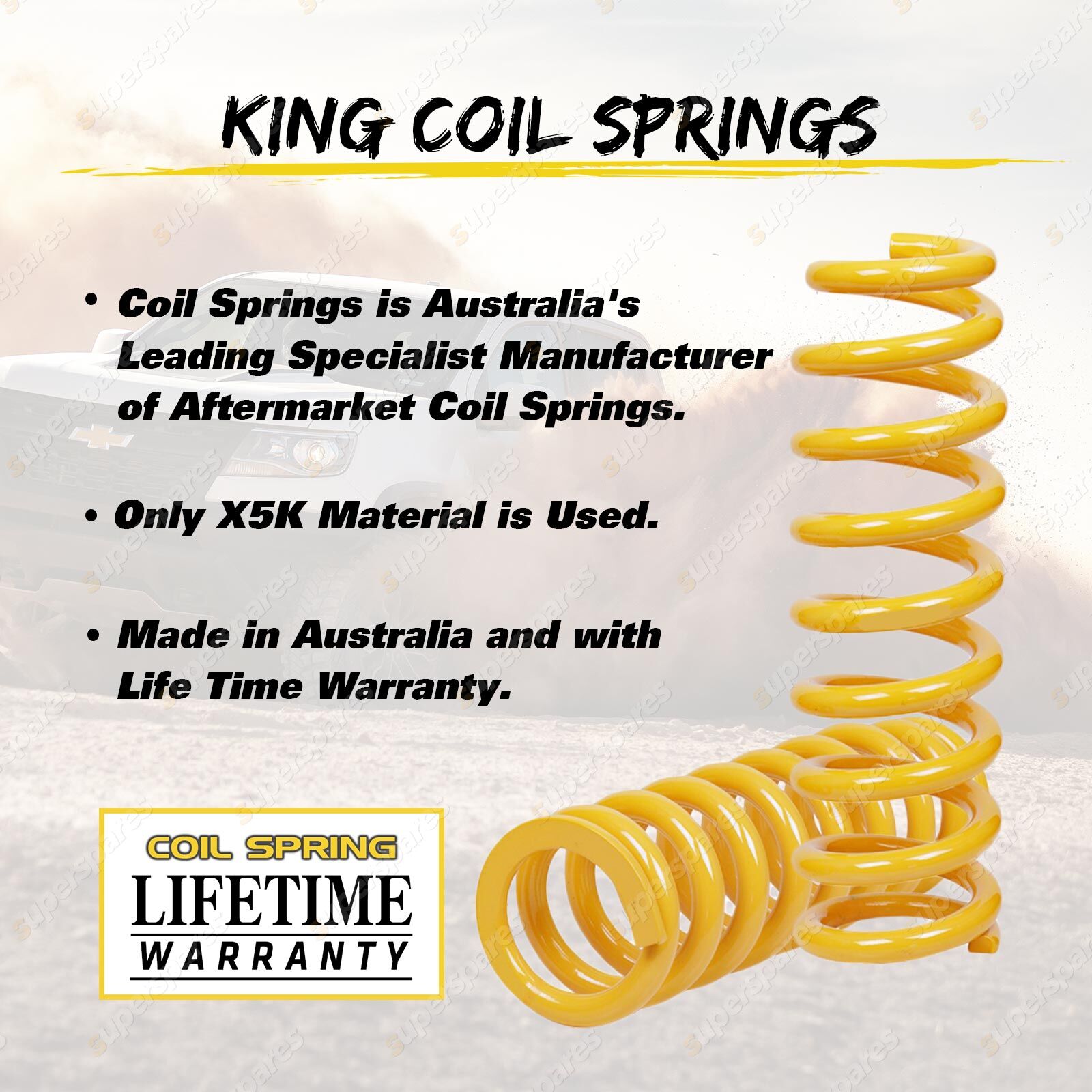 Front Titan 4X4 HD Shocks Raised Comfort Springs for Toyota Landcruiser ...
