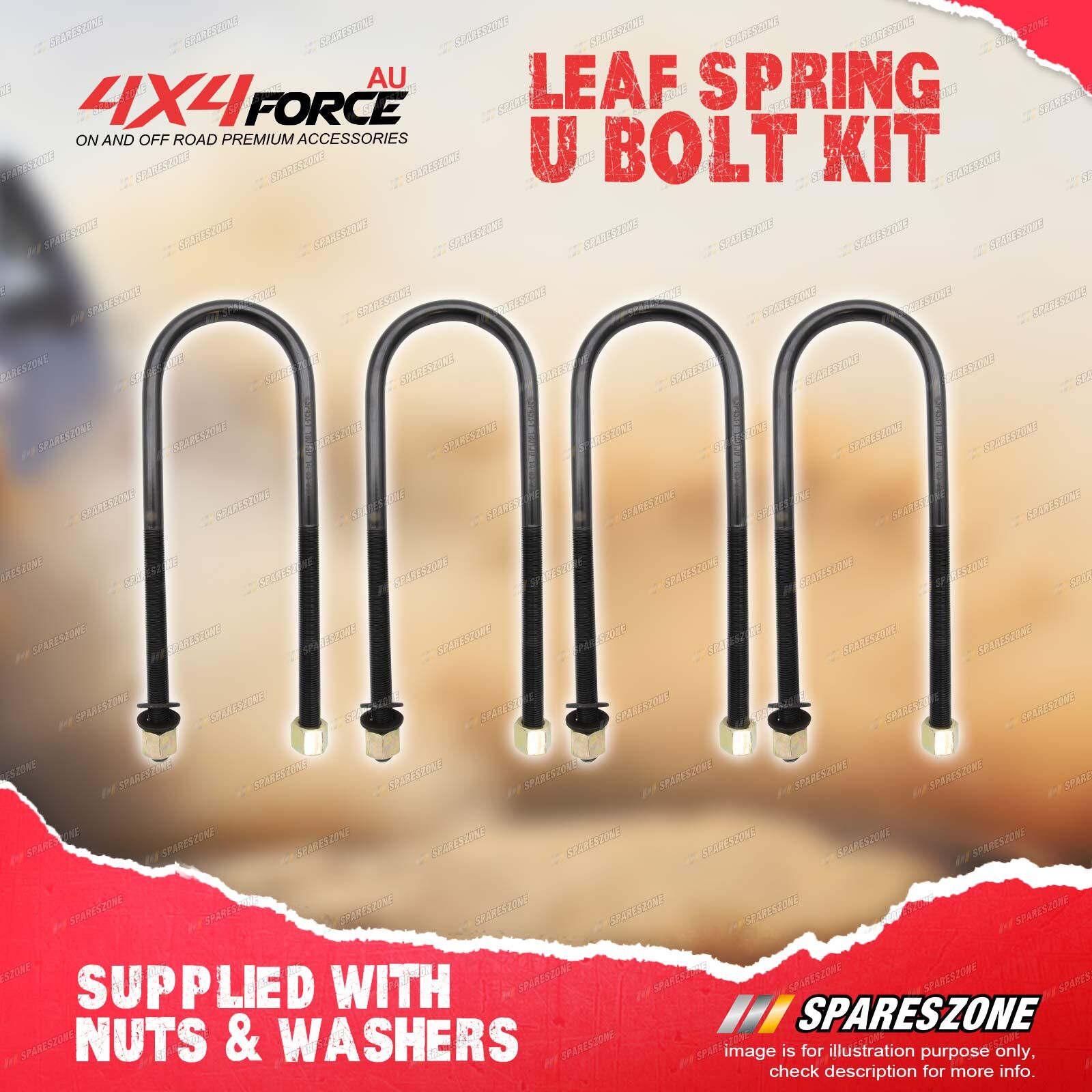 4 Pcs Rear Leaf Spring U-Bolts 14*85*280 for Ford Ranger PJ PK PX ...