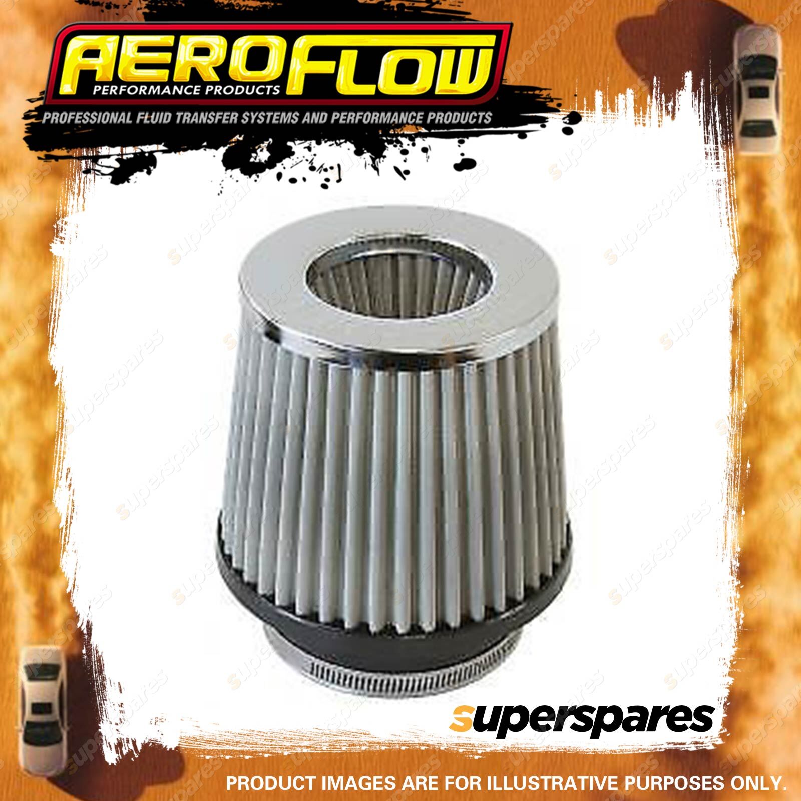 Aeroflow Round Inverted Tapered S Steel Mesh Air Filter Element W ...