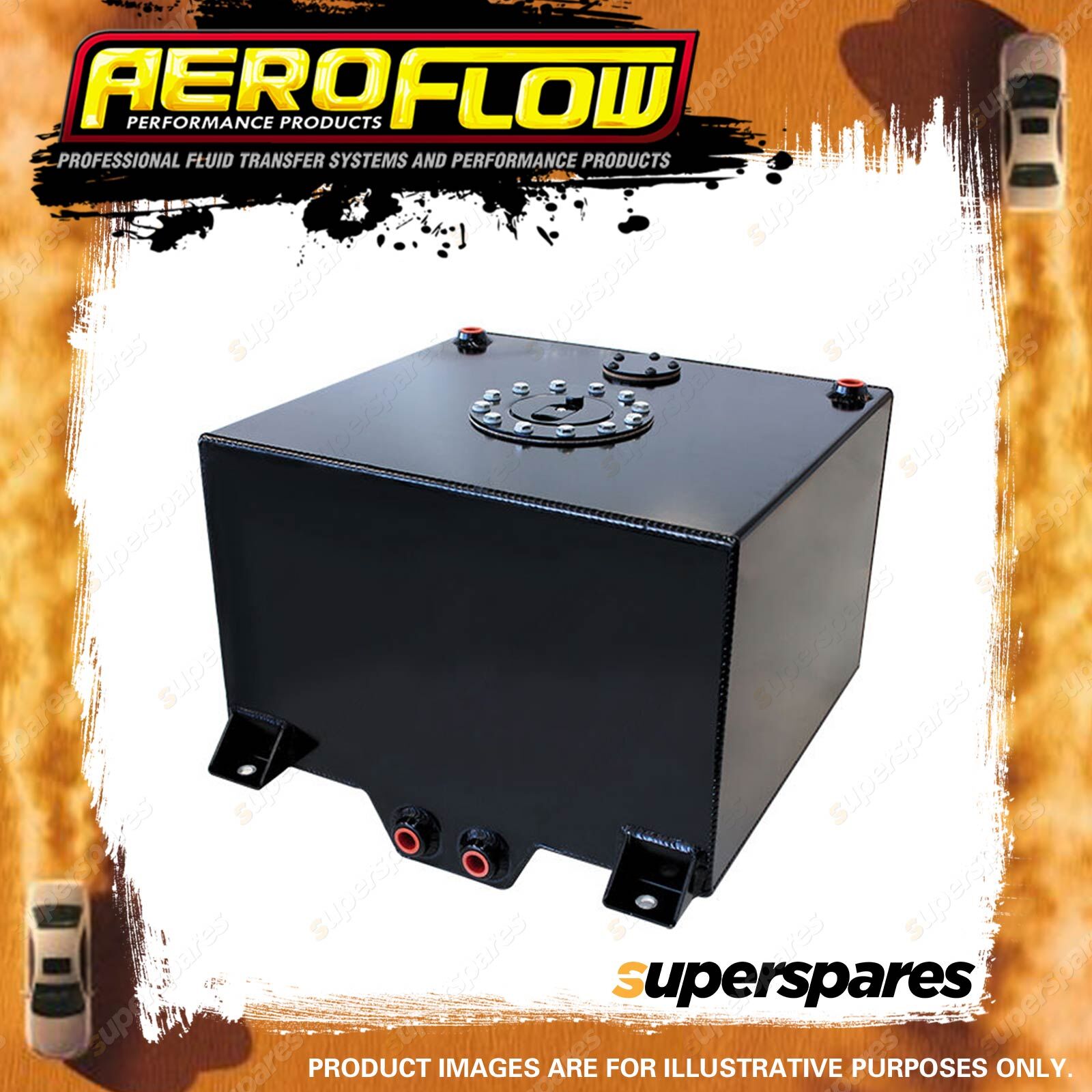 Aeroflow Aluminium 38L Fuel Cell Cavity/Sump 38Cm X 41Cm X 26Cm Black