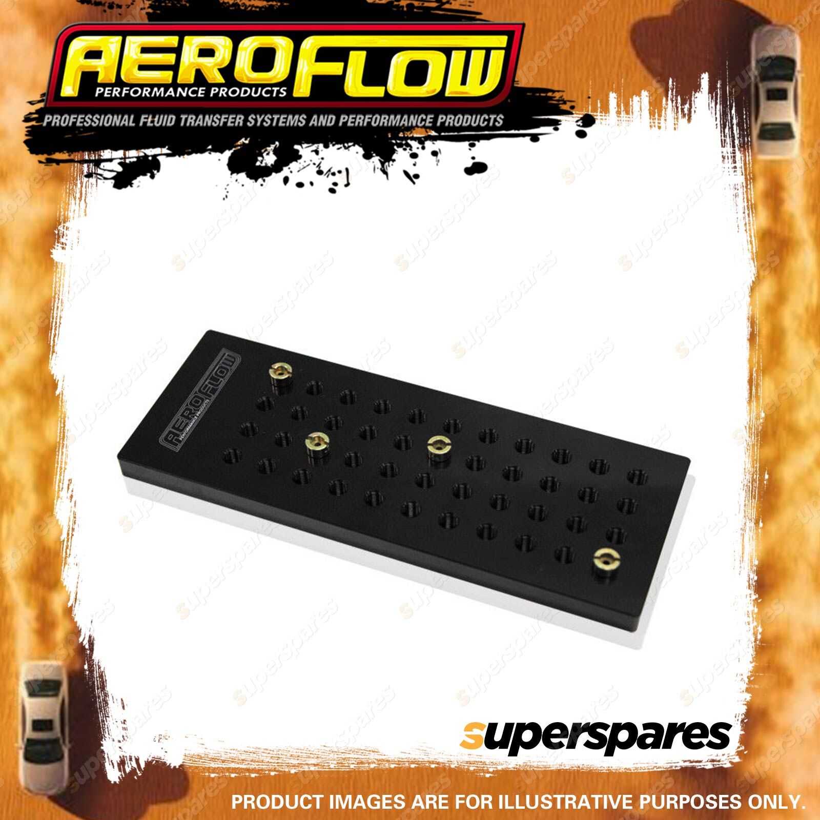 Aeroflow Billet Aluminium Jet Storage Plate Holds 44 Holley Jets Black ...