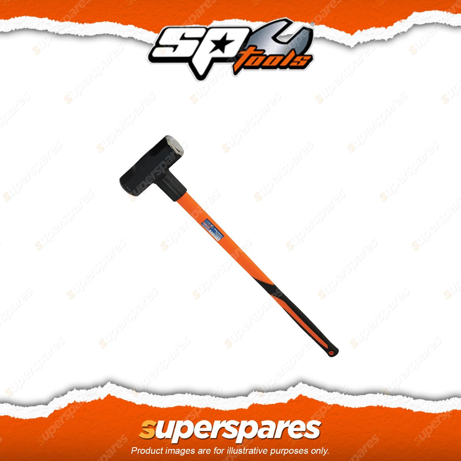 SP Tools Sledge Hammer - 128oz Heat Treated Head with Overstrike Protector