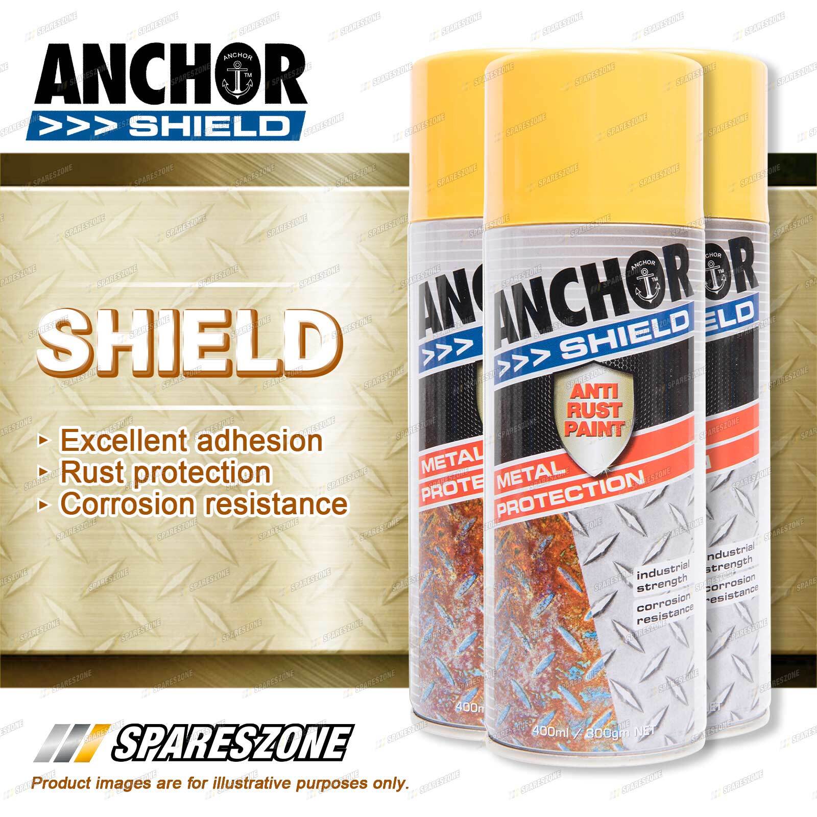 3 Packets of Anchor Shield Golden Yellow Aerosol Paint 300 Gram Rust ...