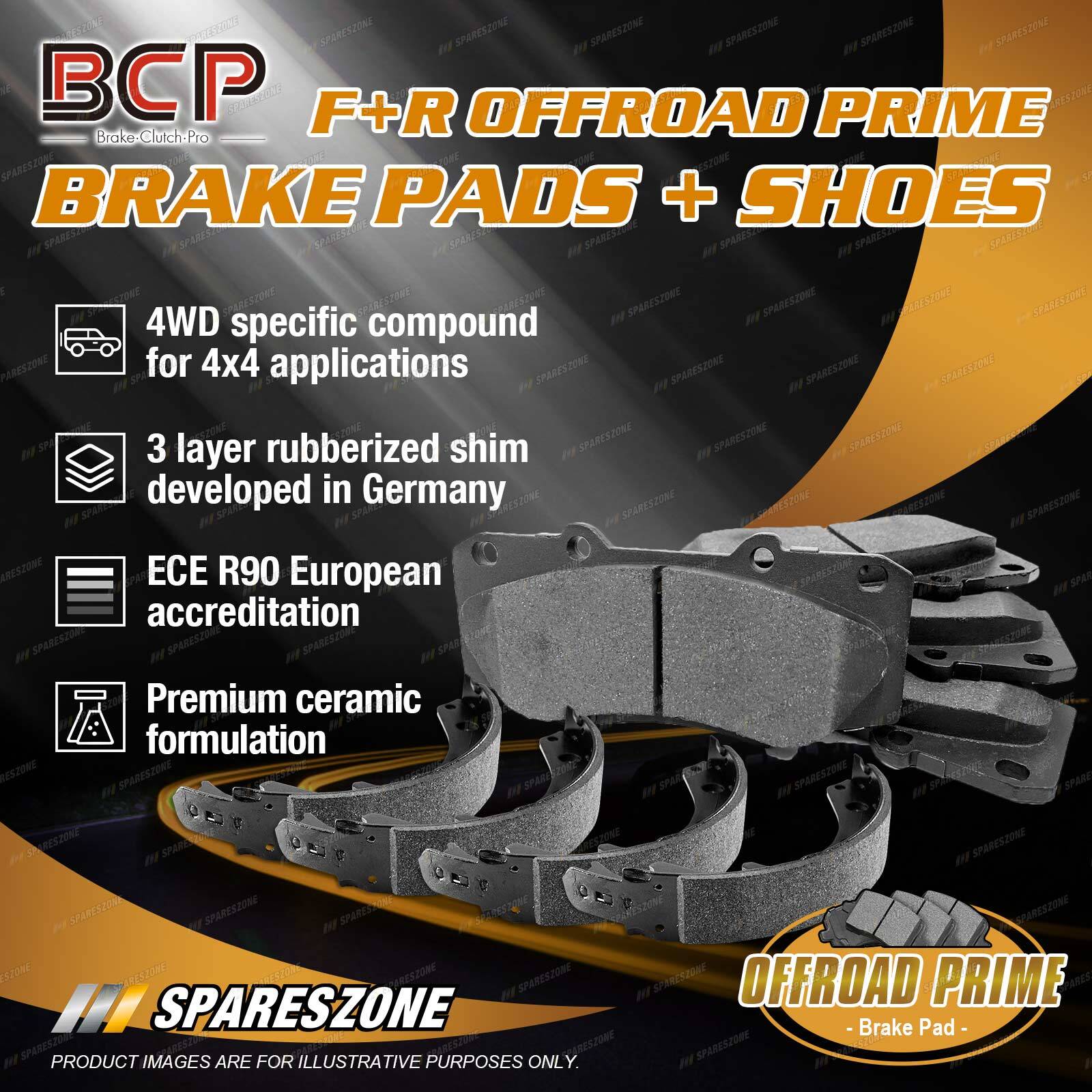 Front 4WD Brake Pads + Rear Shoes for Toyota Coaster B4 B5 BB HDB HZ ...