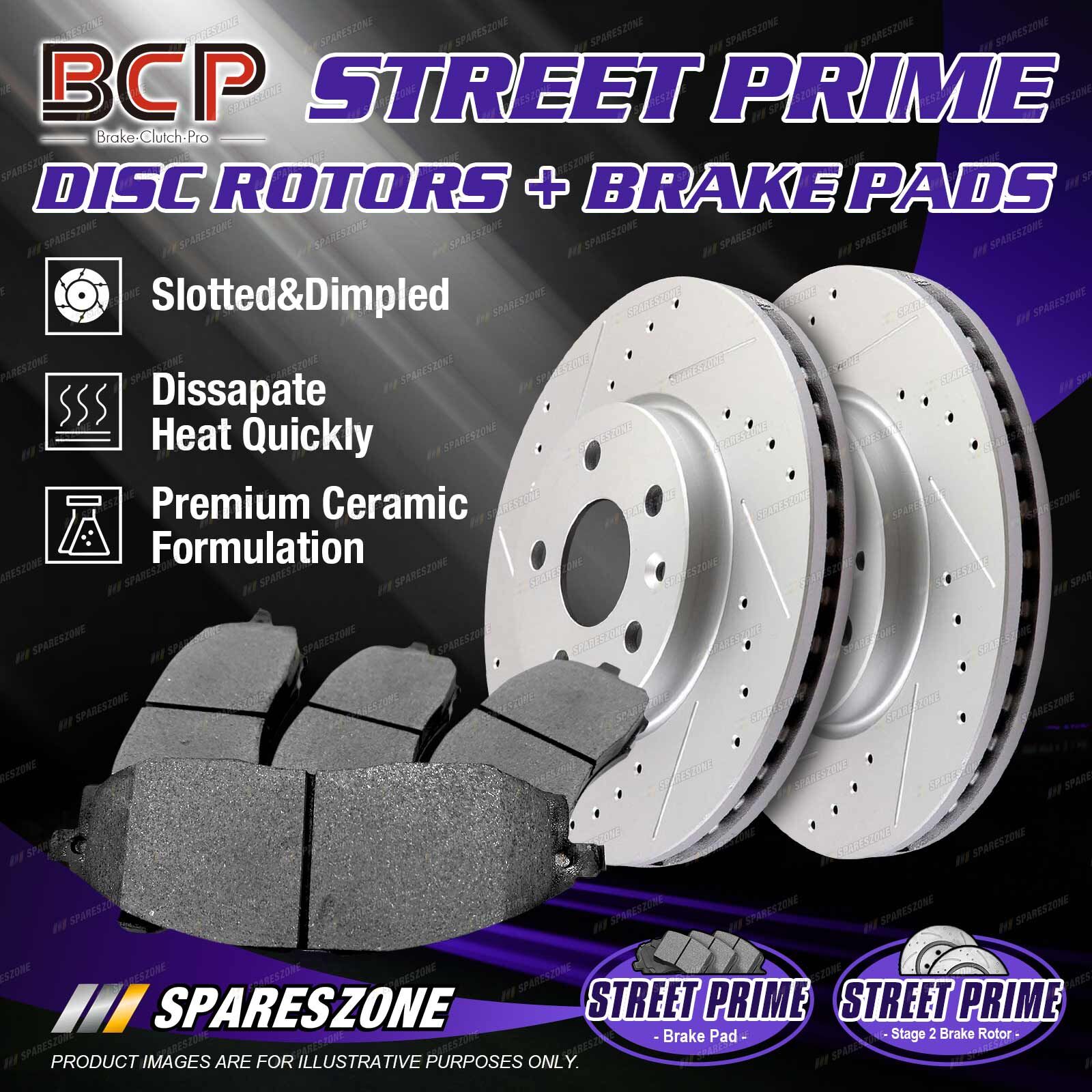 Rear BCP Slotted Brake Rotors + Pads for GWM Ute Cannon Tank 300 2.0L ...
