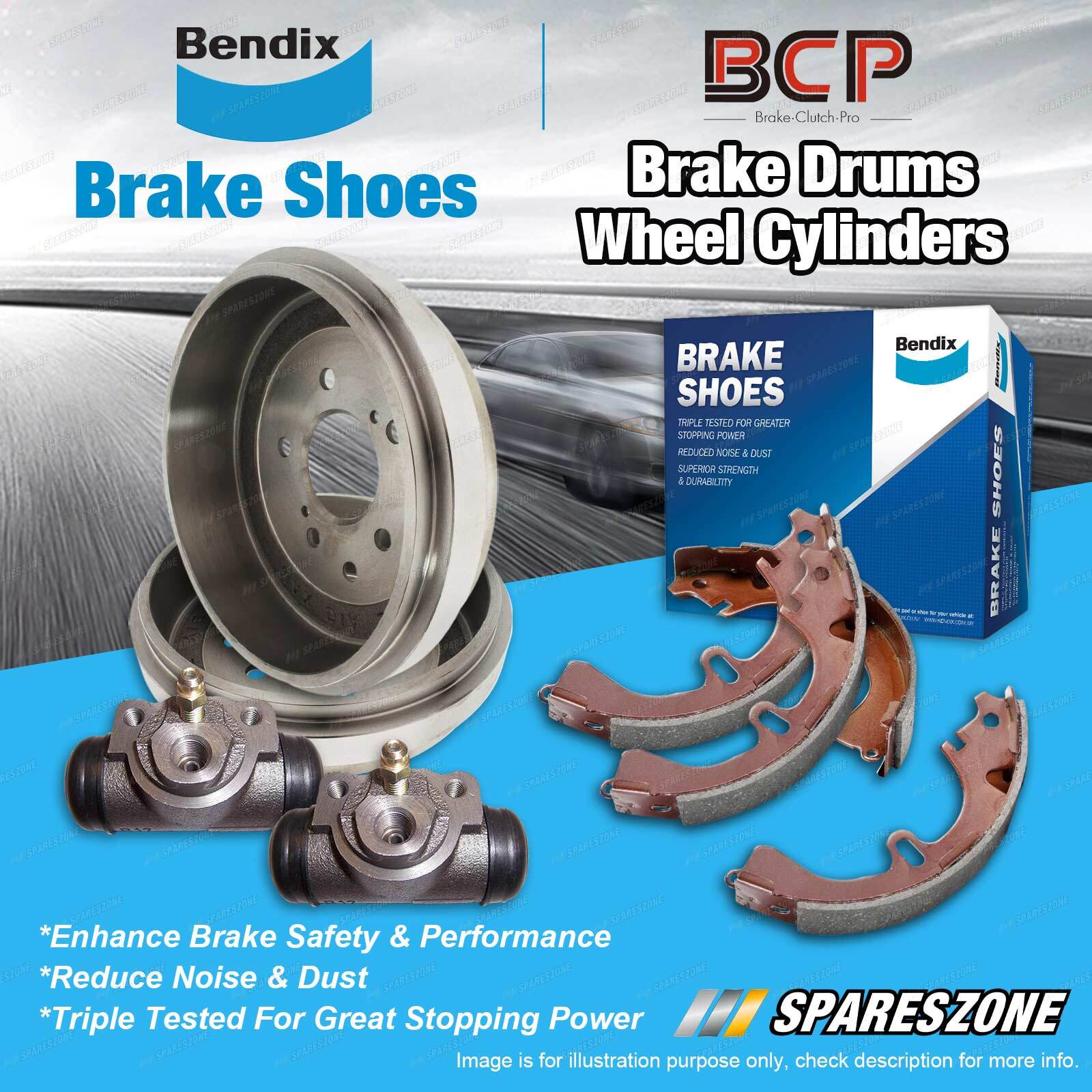 Rear Brake Drum Wheel Cylinders Bendix Shoes for Toyota Tarago TCR10 ...