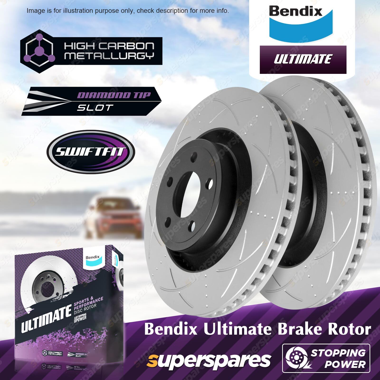 Bendix Ultimate Front Brake Rotors for Subaru Impreza GE GH GR Liberty ...