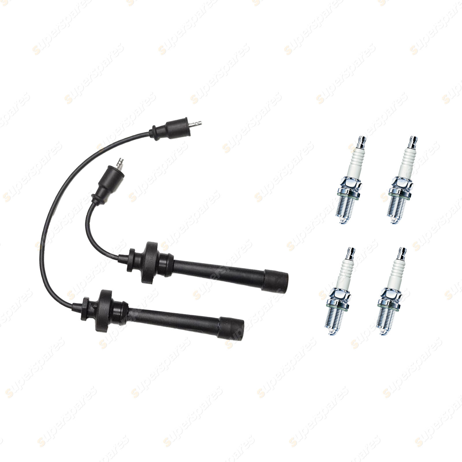 Bosch Super Ignition Leads + 4 x Denso Spark Plugs for Mitsubishi ...