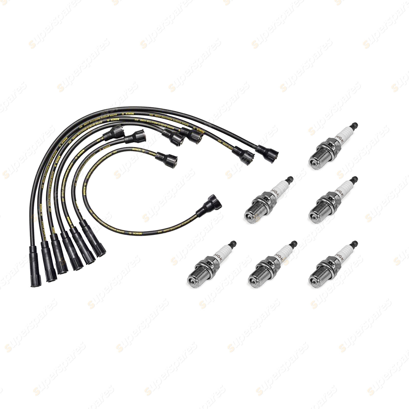 6 NGK Spark Plugs + Bosch Leads for Ford Falcon XA XB XK XL XM XP - XT ...