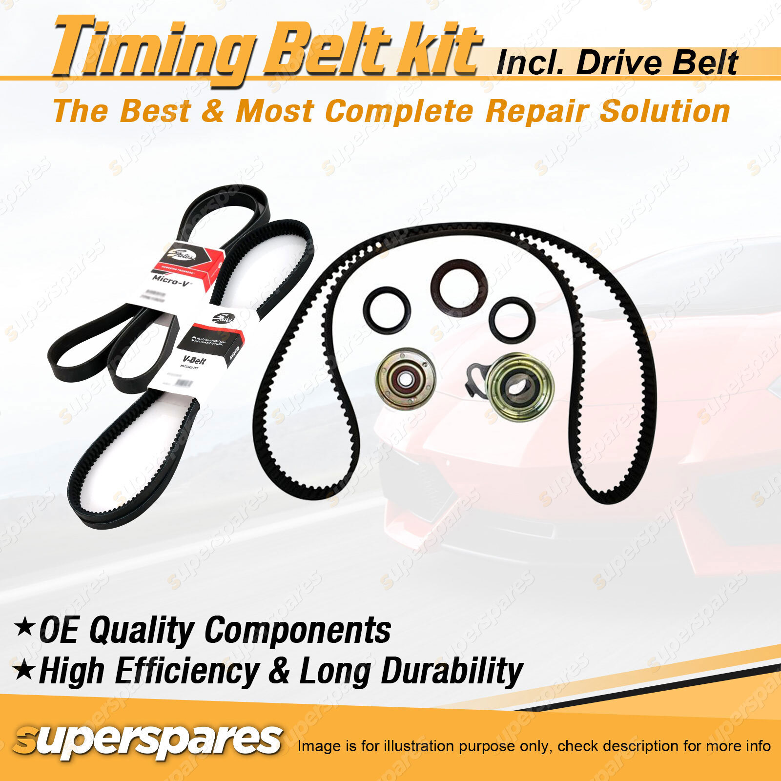Timing Belt Kit & Gates Belt for Daihatsu Delta CB27V 2.0L OHV DFI 2C ...