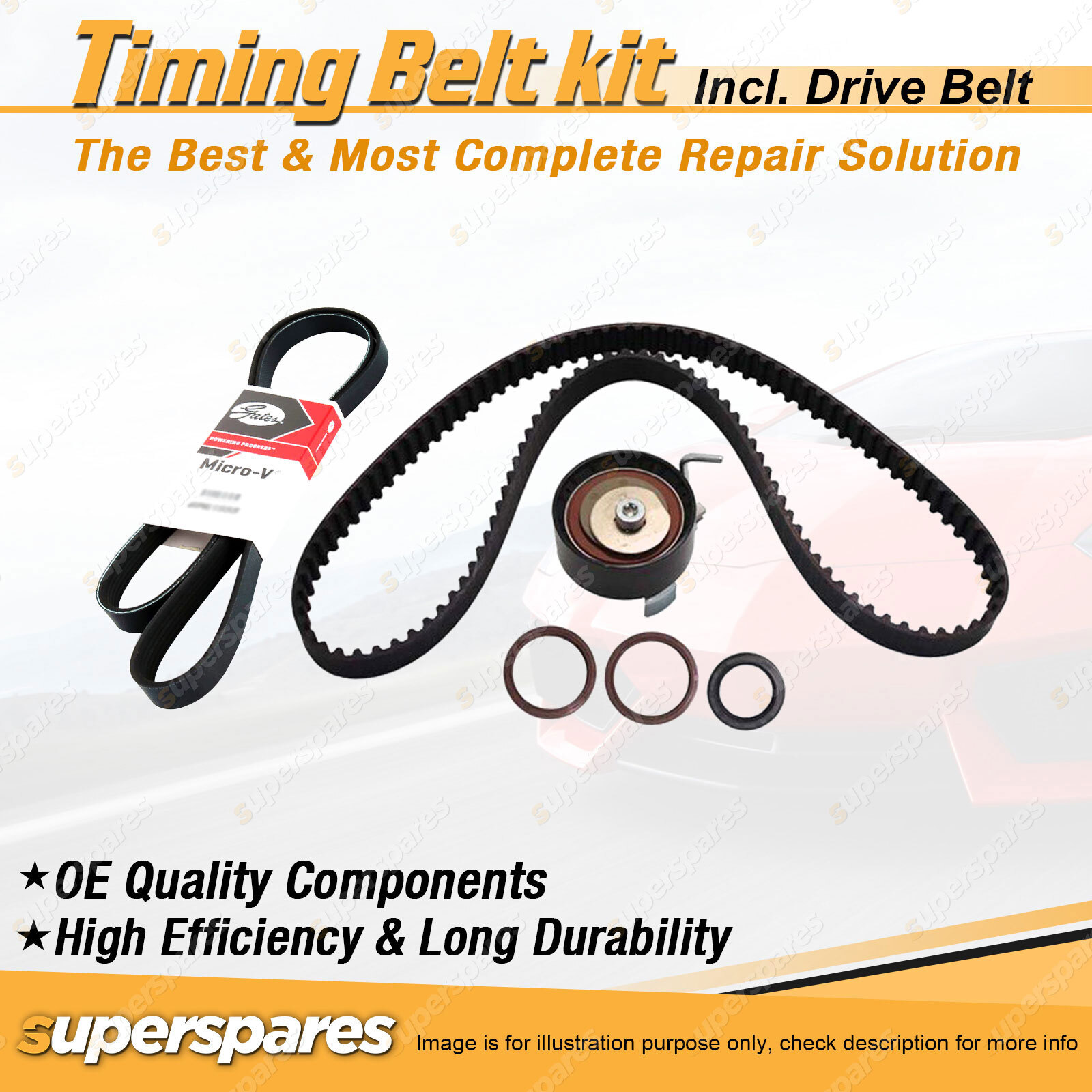 Timing Belt Kit & Gates Drive Belt for Ford Fiesta WZ 1.6L Turbo JTJA ...