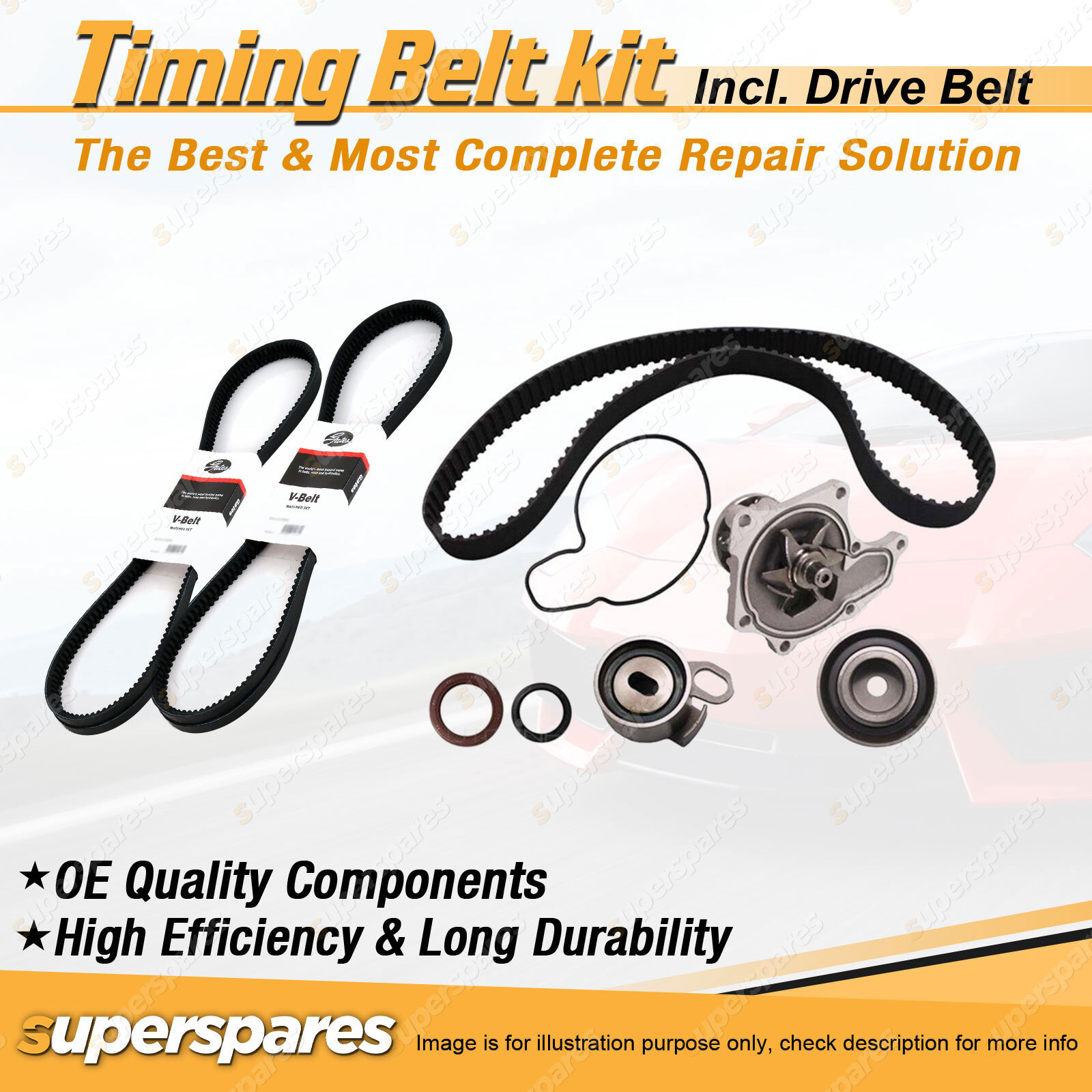 Timing Belt Kit & Gates Belt for Holden Rodeo TF 2.8L OHV 1999-2003 ...
