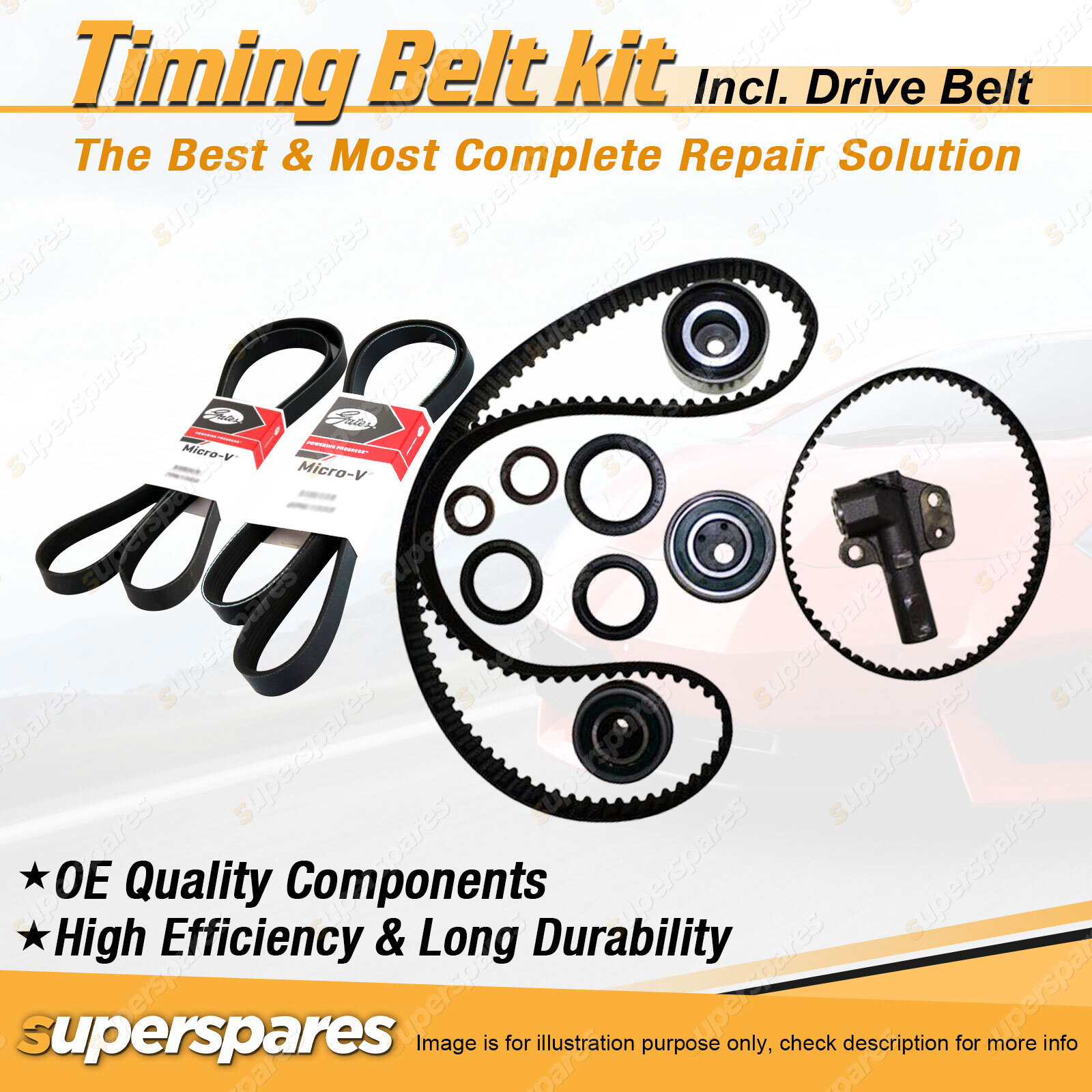 Timing Belt Kit & Gates Belt for Mitsubishi Magna TE TF 2.4L 4G64 ...