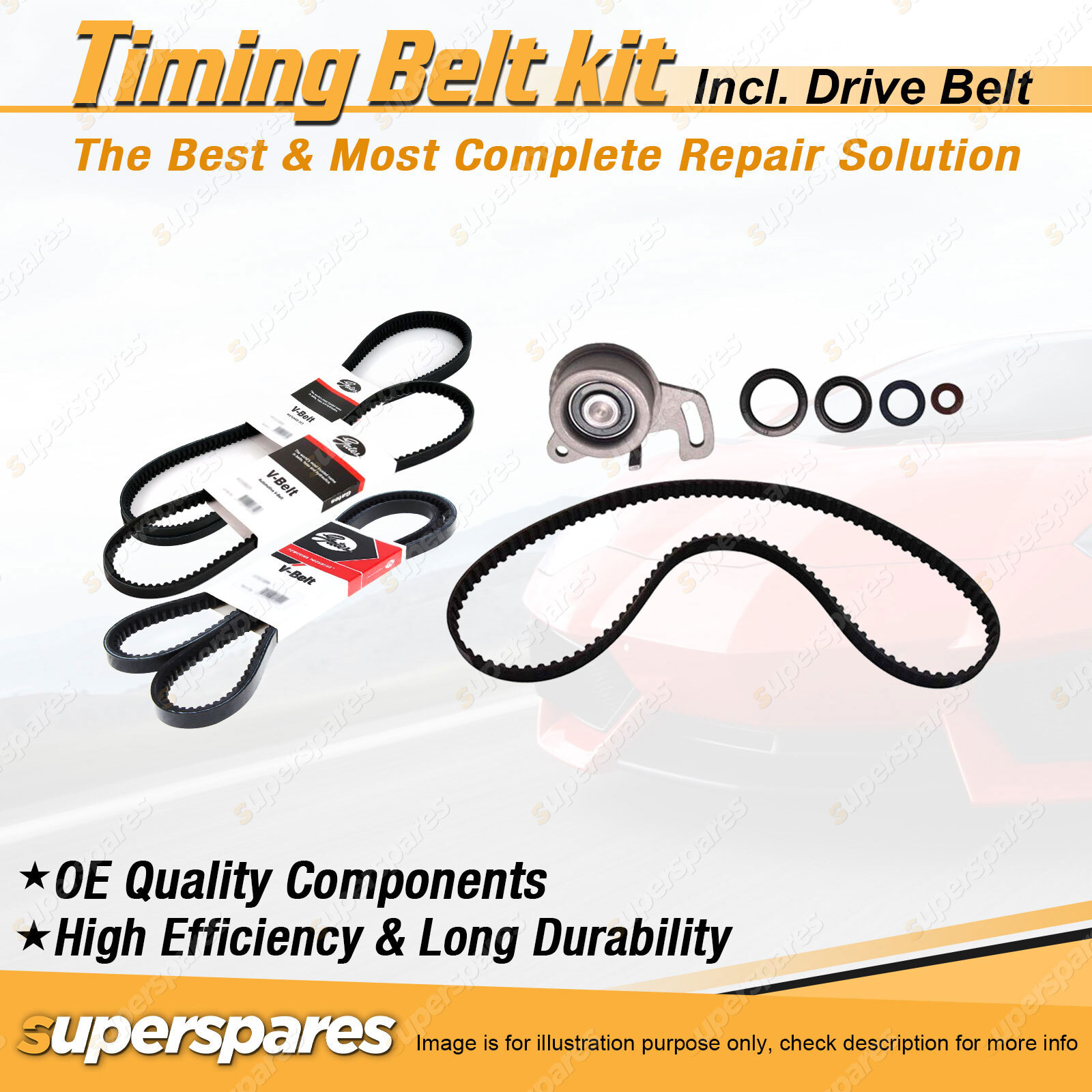 Timing Belt Kit & Gates Belt for Mitsubishi L200 Express MB 1.6L G32B ...