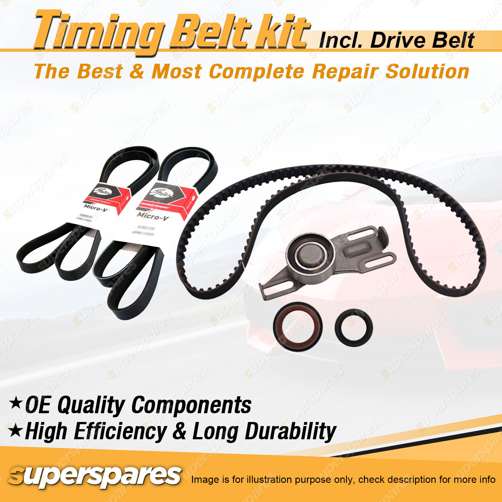 Timing Belt Kit & Gates Belt for Peugeot 205 1.6L 1.9L XU5JC XU9J1 1986 ...