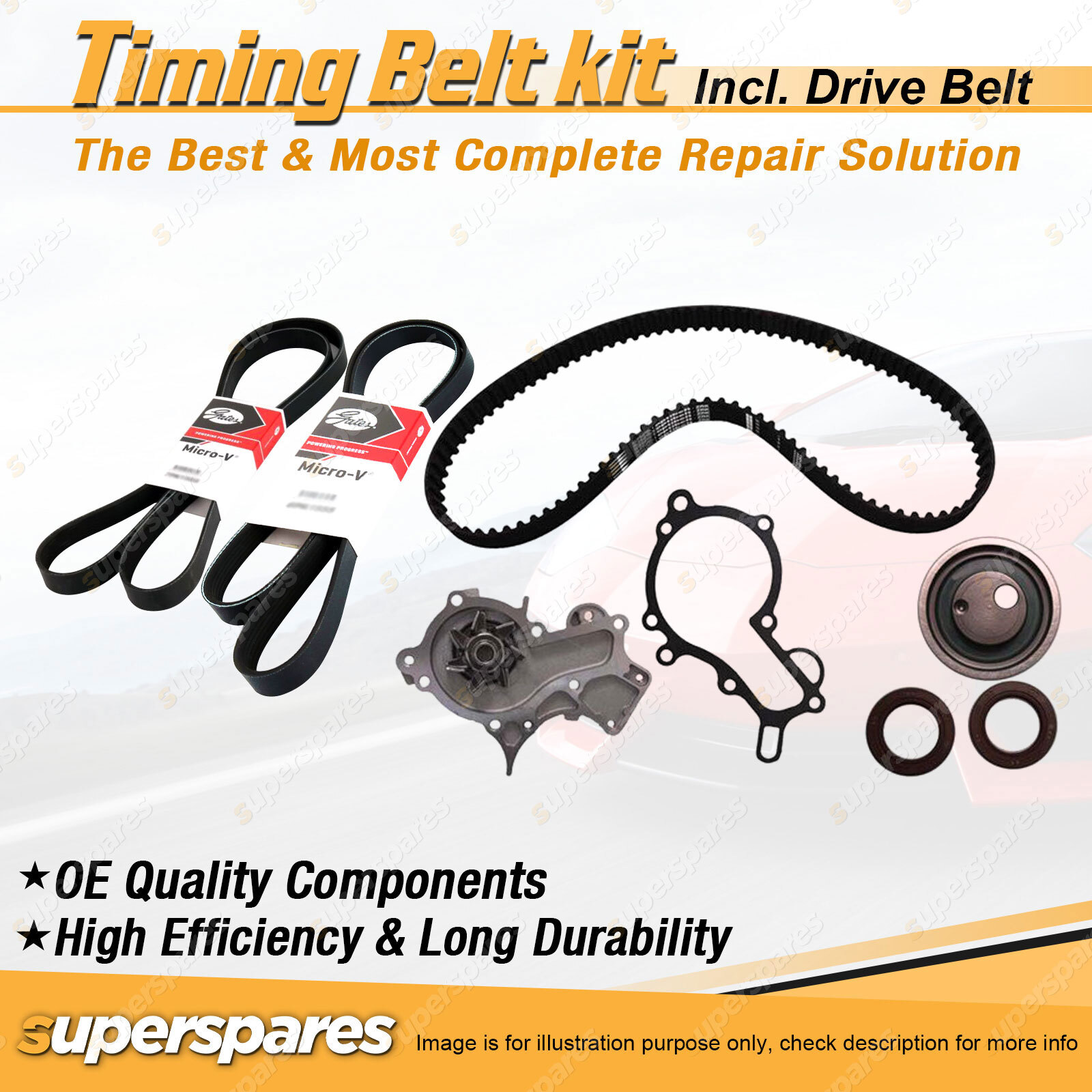 Timing Belt Kit & Gates Belt for Suzuki Swift SF416 1.6L EFI G16B 1989 ...