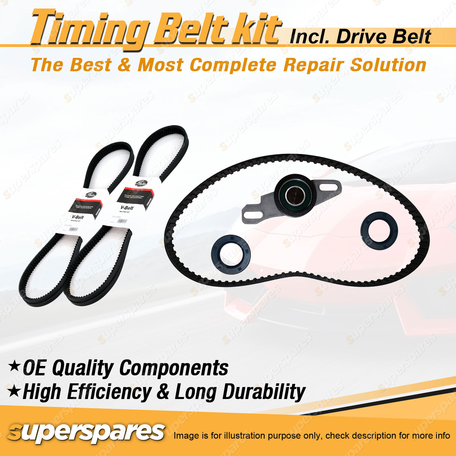 Timing Belt Kit & Gates Drive Belt for Suzuki Sierra 1.0L OHC F10A 1986 ...