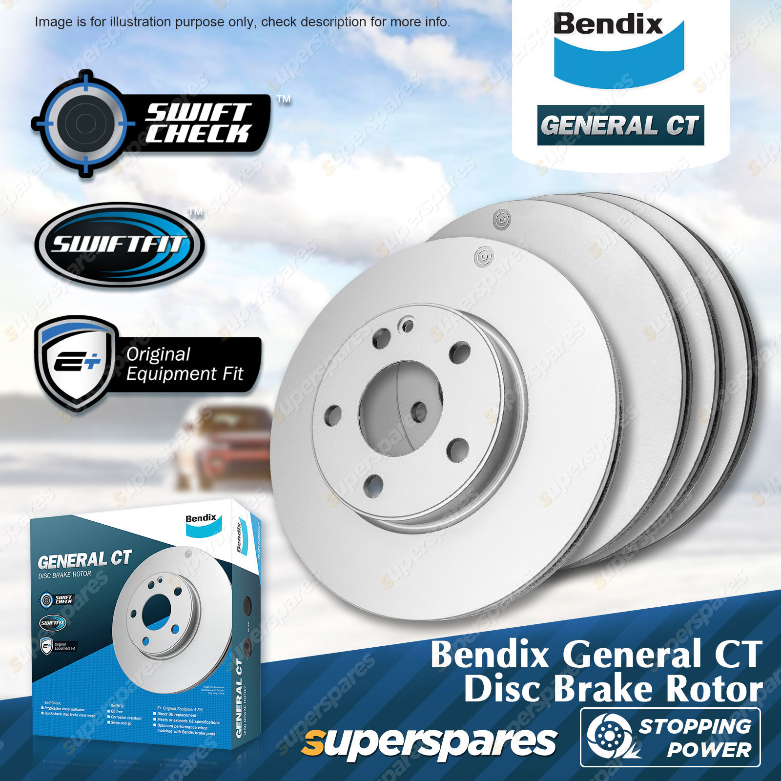Bendix F + R GCT Brake Rotors for Hyundai Elantra MD UD AD i30 GD PD ...
