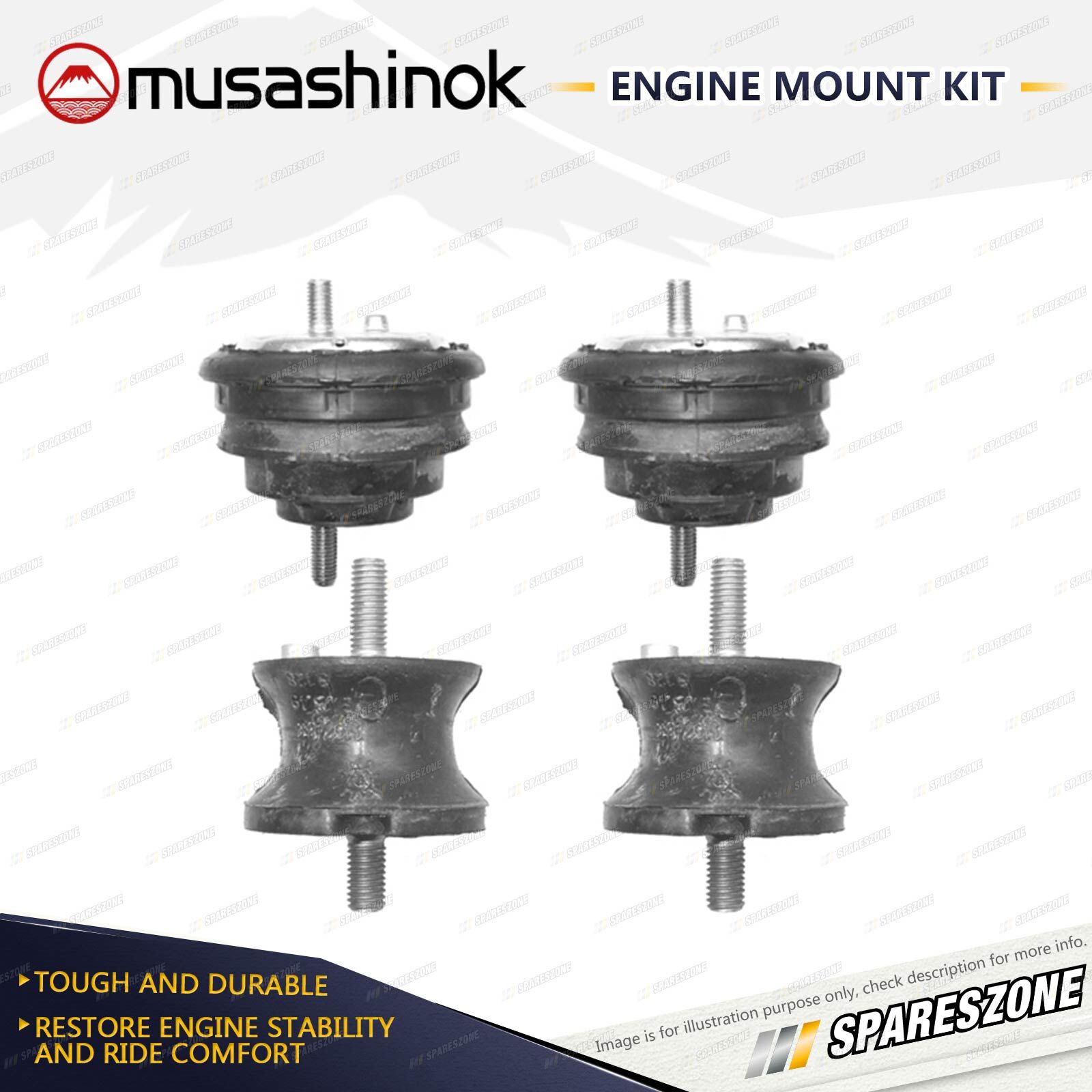 Front + Rear Engine Mount Kit for BMW 523i 525i 528i 530i E39 2.5 2.8 3 ...