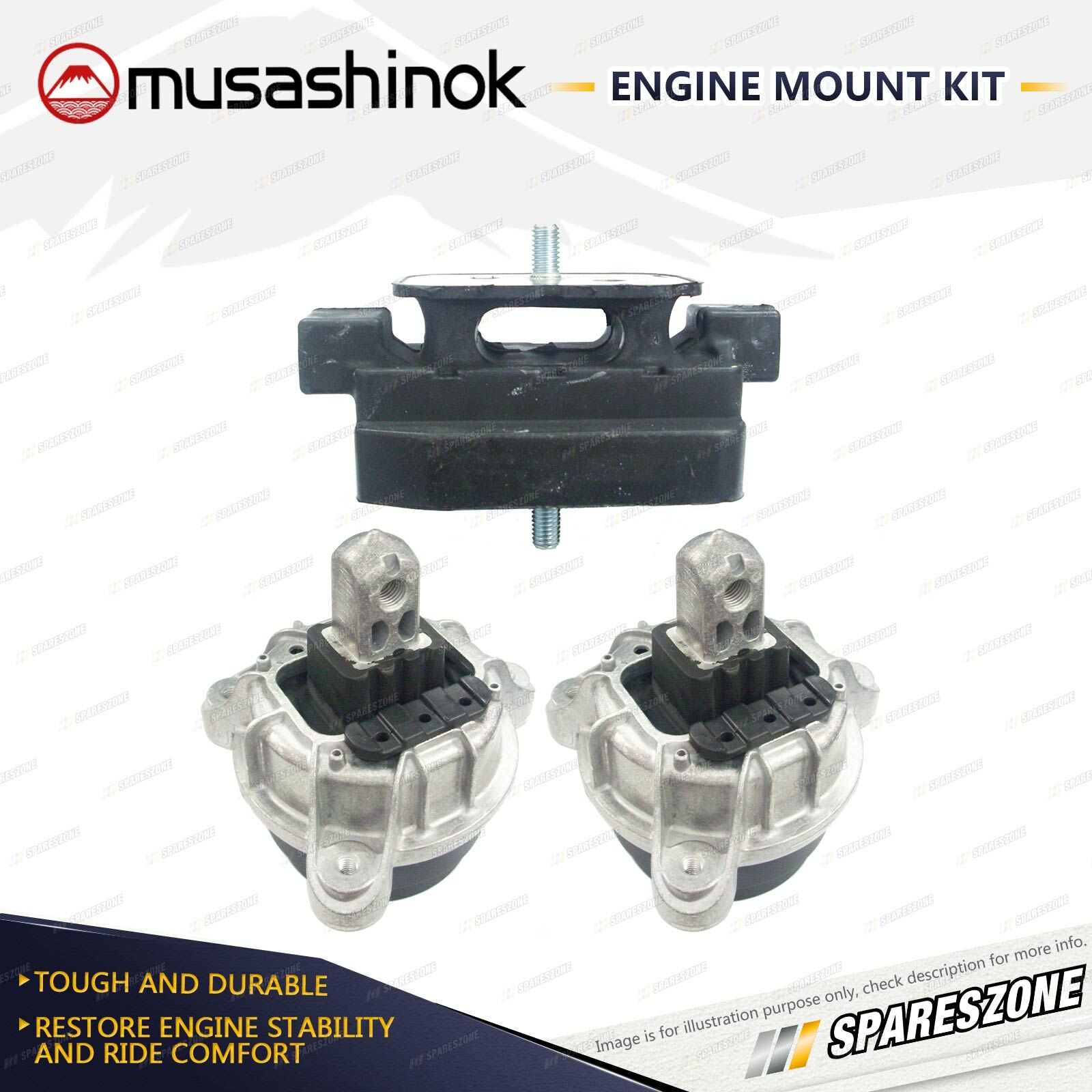 Front + Rear Engine Mount Kit for BMW 520i 528i F10 2.0L Turbo N20B20A ...