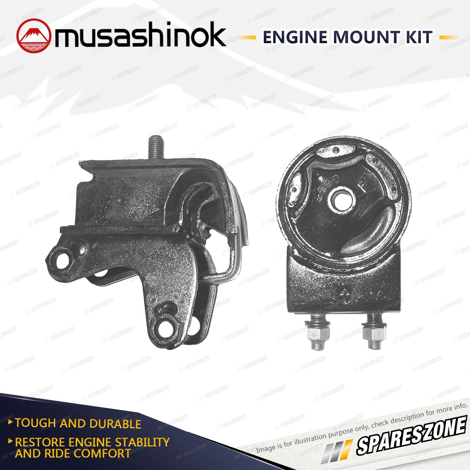 Front + Rear Engine Mount Kit for Ford Festiva WA 1.3L 4Cyl B3 6/91-3/ ...