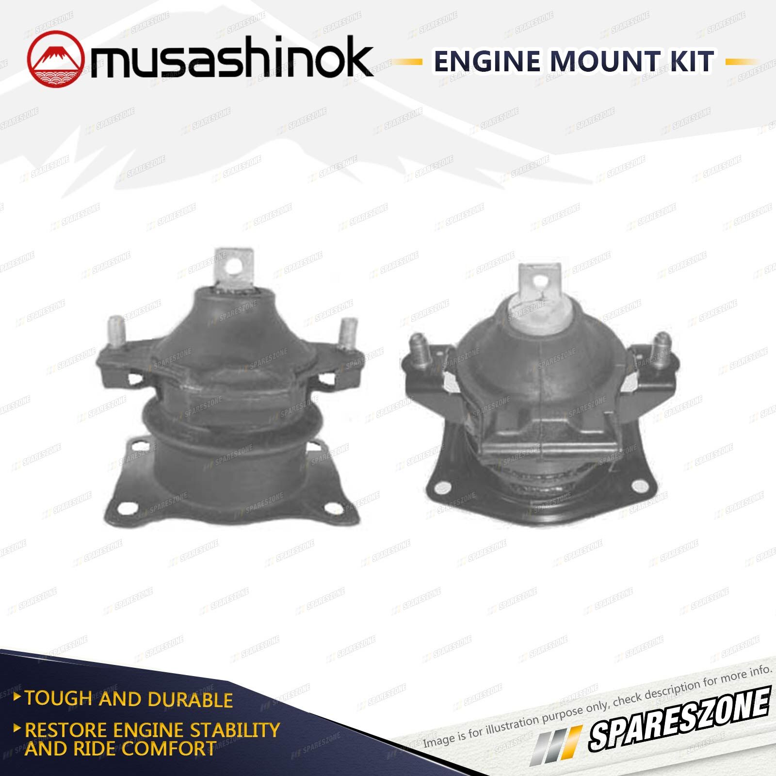 Front + Rear Engine Mount Kit for Honda Accord CM6 3.0L V6 J30A4 6/03-1 ...