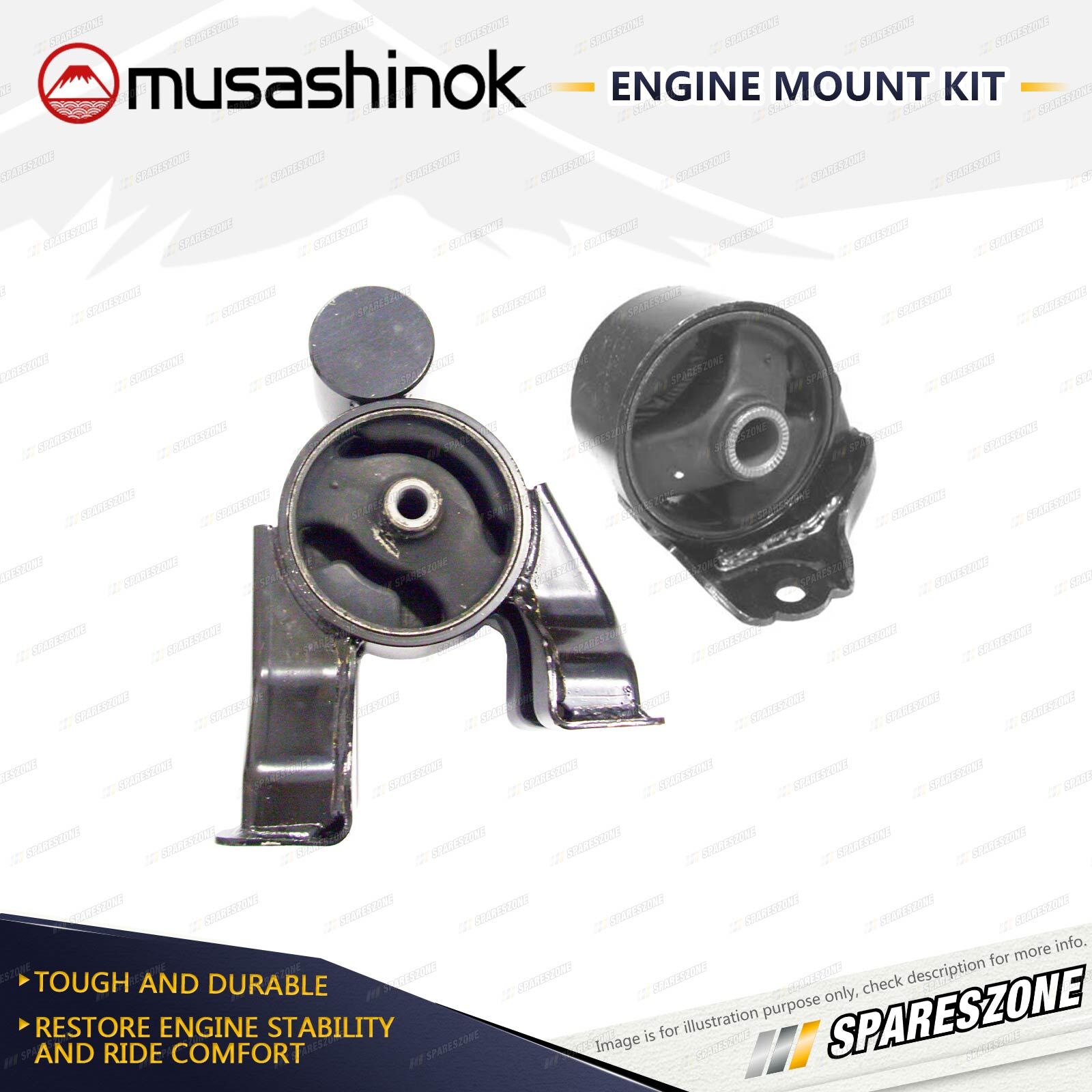 Front + Rear Engine Mount Kit for Kia Cerato TD 2.0L 4Cyl G4KD 1/09-9/ ...