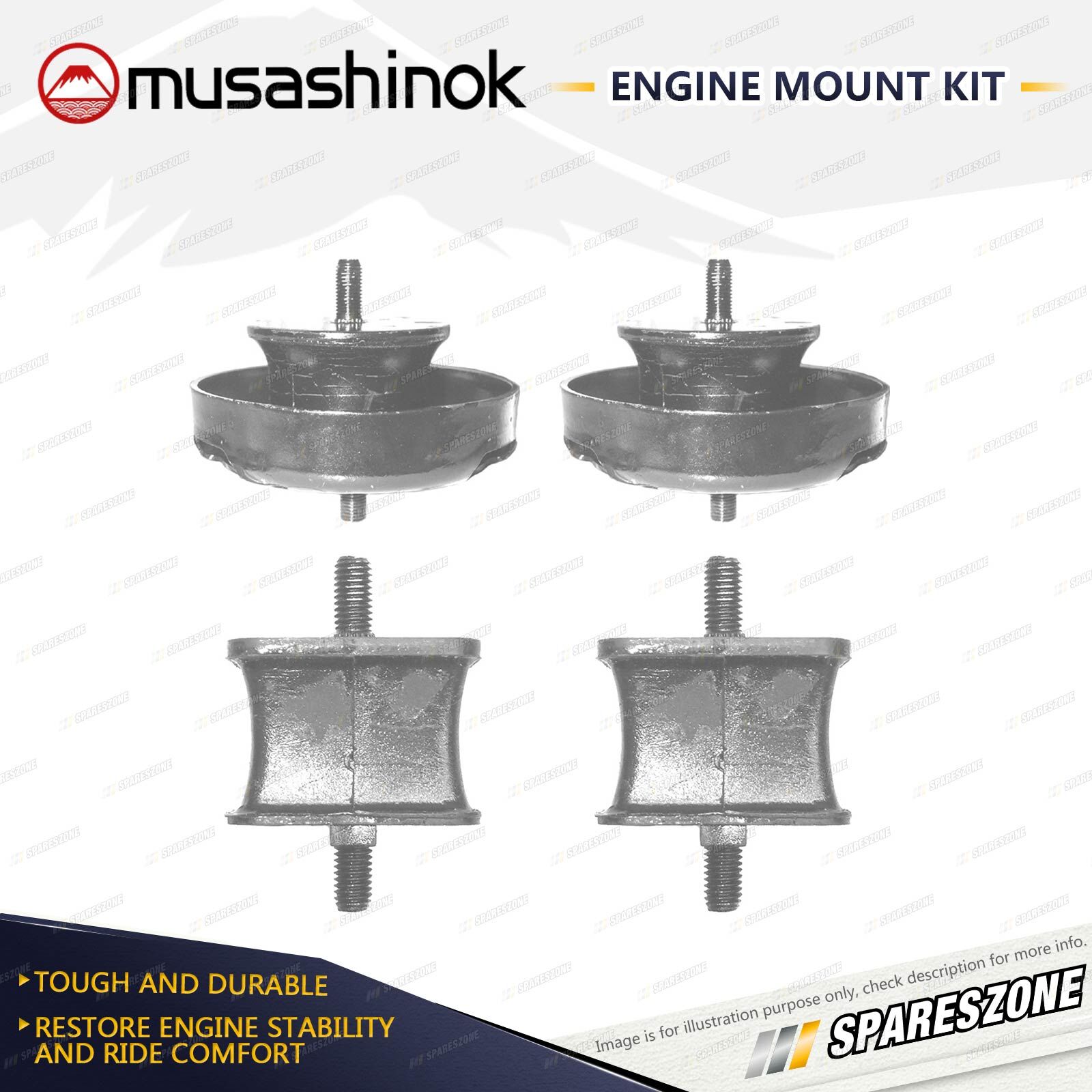 Front + Rear Engine Mount Kit for Mazda RX7 FC 1.3L 2R incl Turbo 13B ...