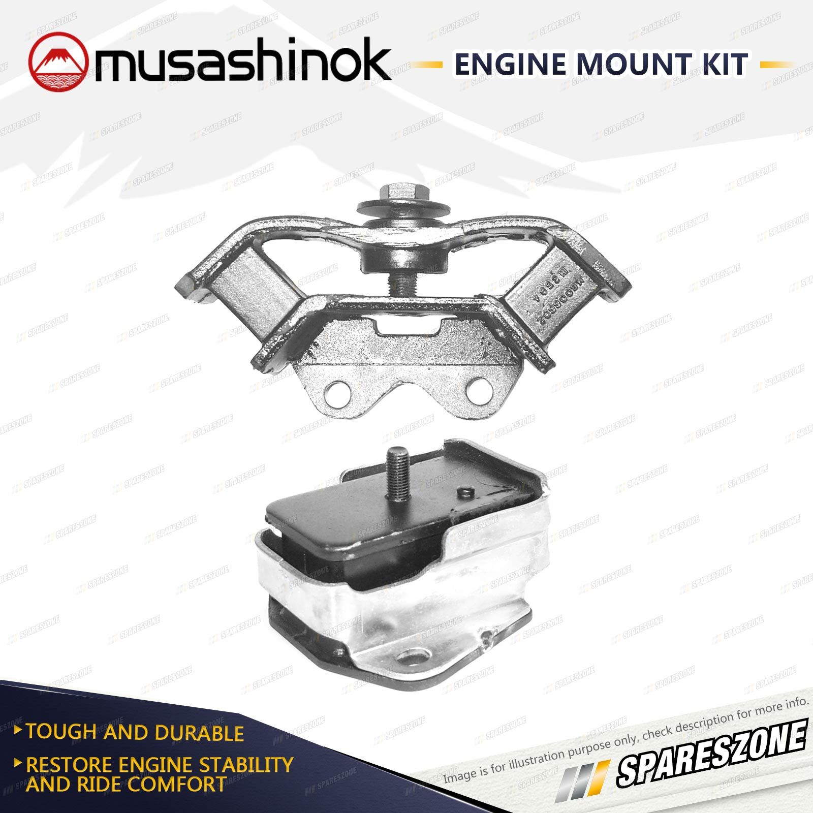 Front + Rear Engine Mount Kit for Mitsubishi L200 Express 4G63 80-86 ...
