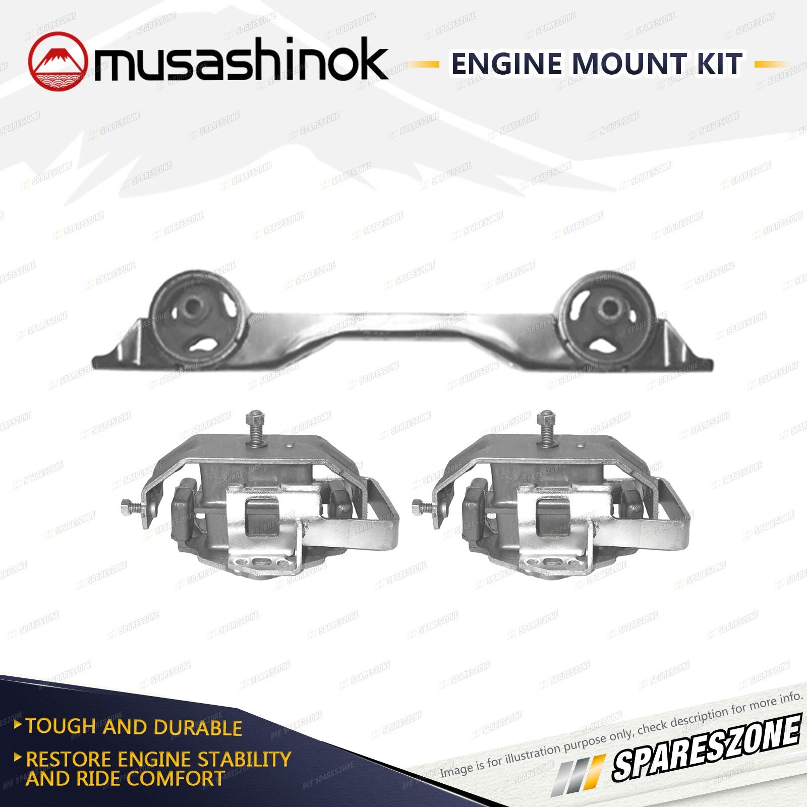 Front + Rear Engine Mount Kit for Mitsubishi Pajero NJ NK NL 2.8L 3.5L ...